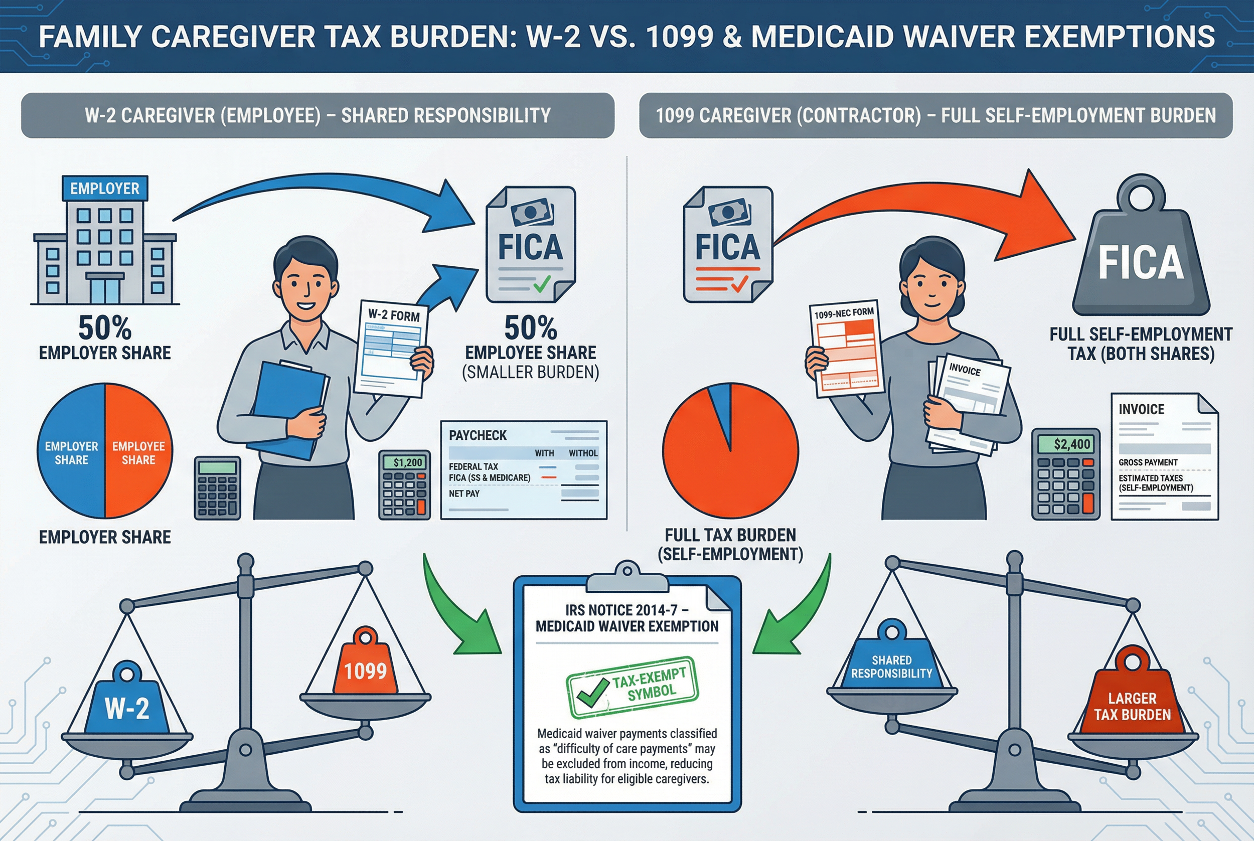 1099 vs W-2 for Family Caregivers: Clear Differences, Tax Rules, and ...