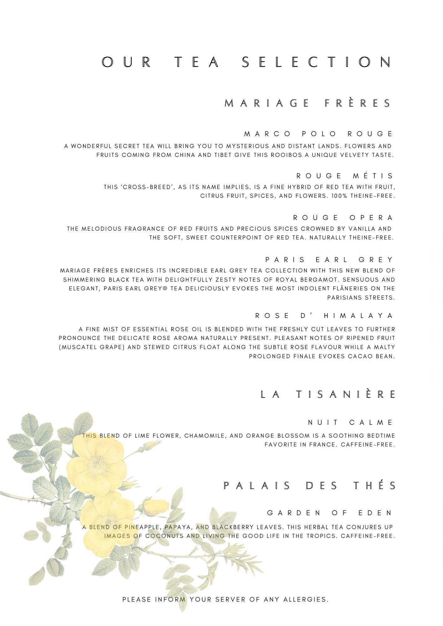Menu — Vert Frais