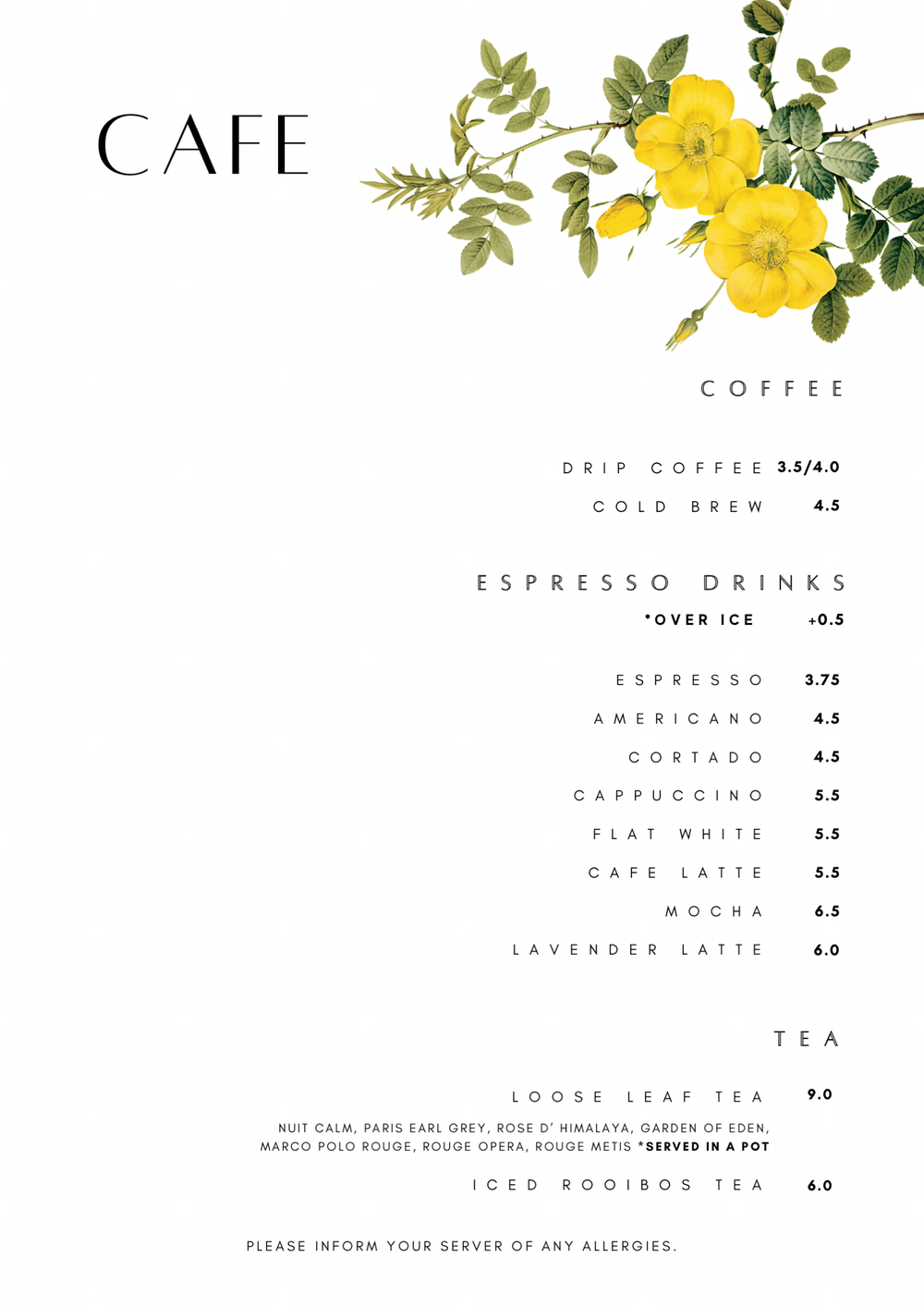 Menu — Vert Frais