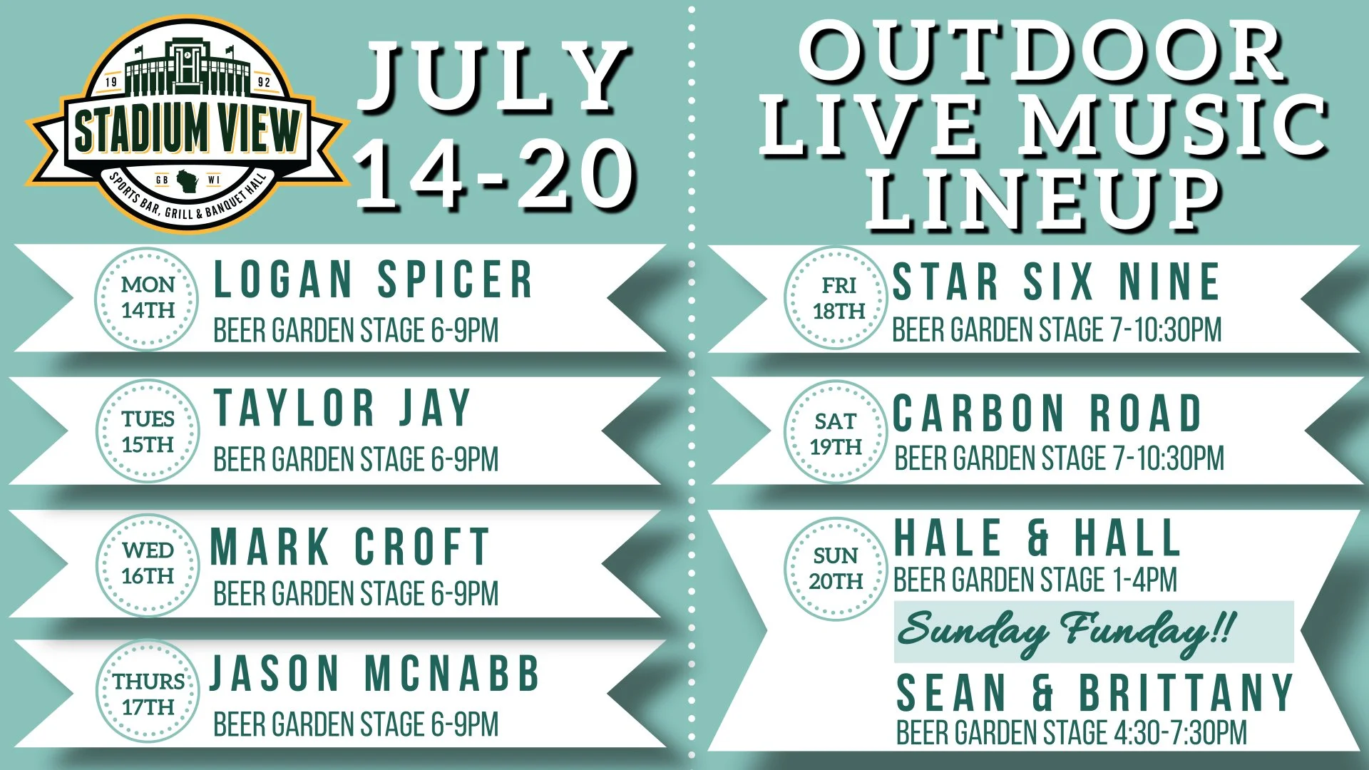 UPCOMING EVENTS — Stadium View Sports Bar & Event Halls