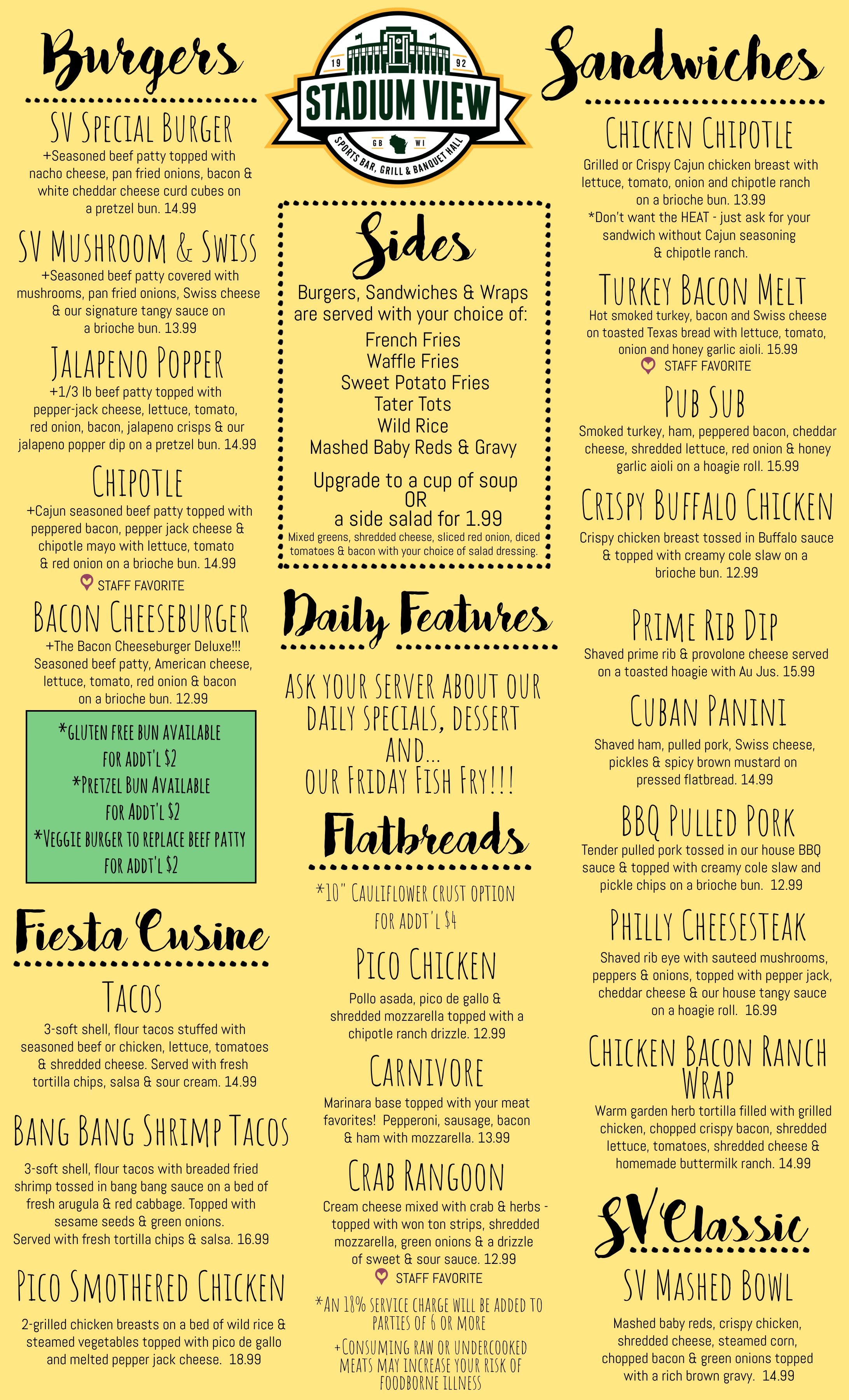 Sports Bar Menu Cover