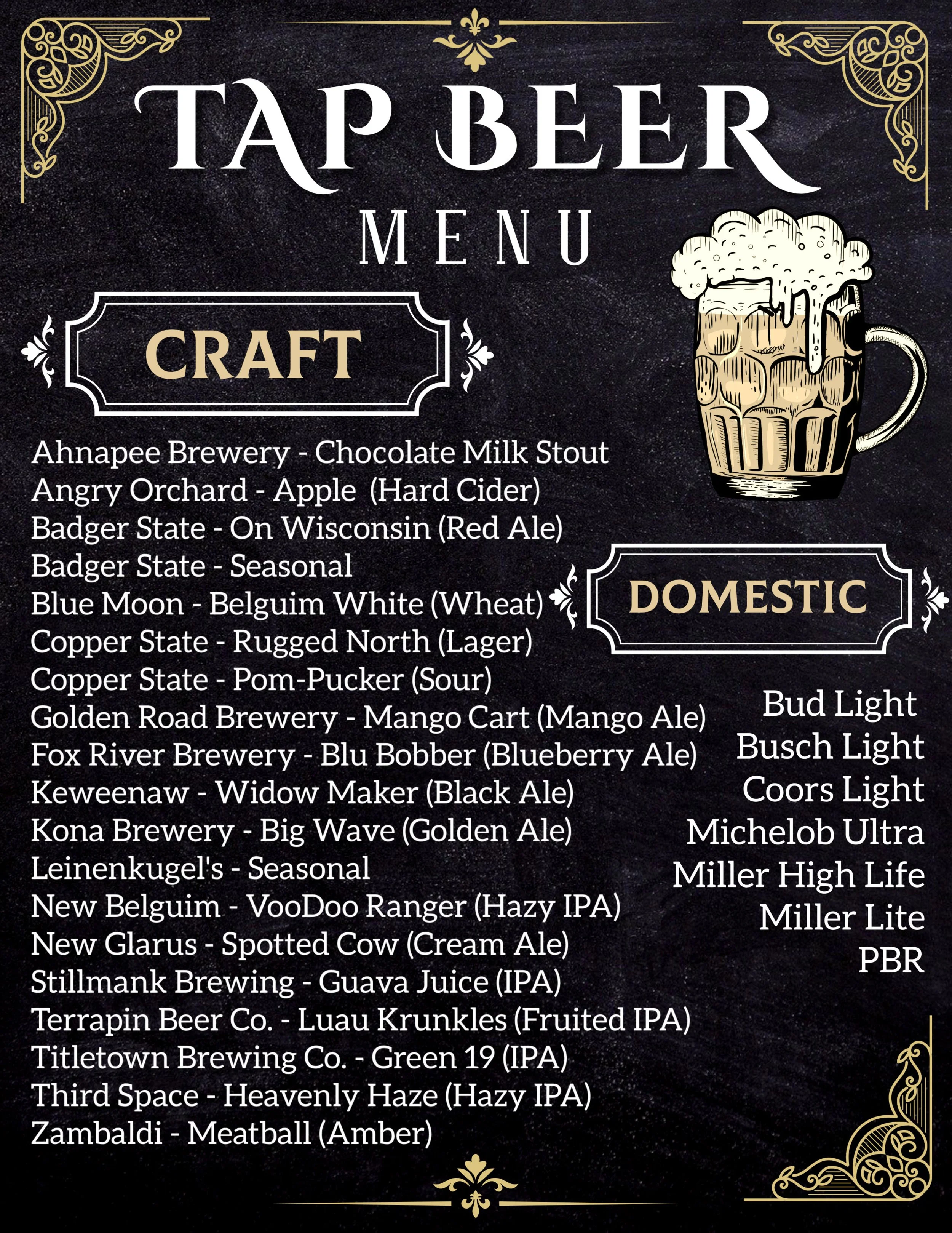 DRINKS — Stadium View Sports Bar & Event Halls