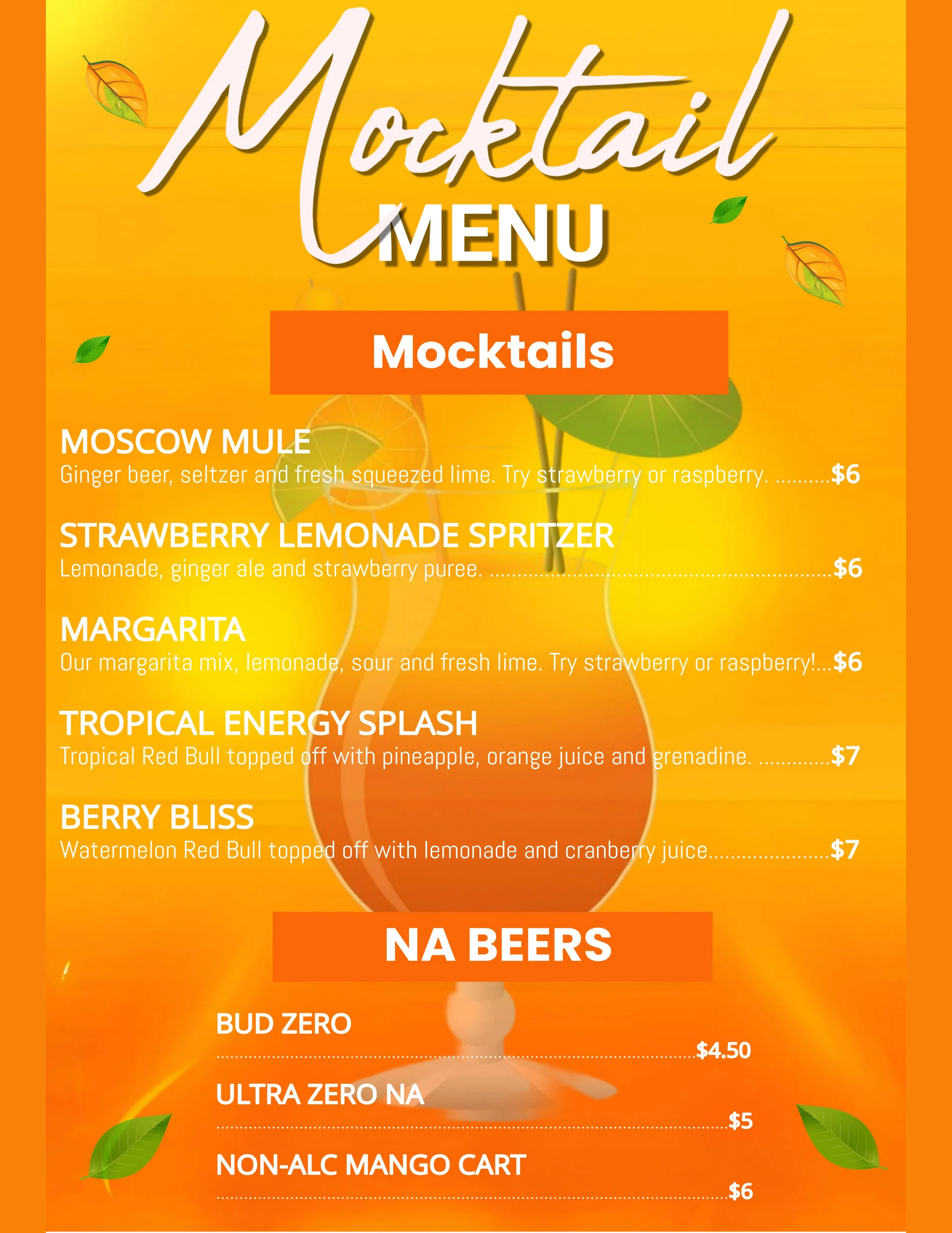 DRINKS — Stadium View Sports Bar & Event Halls