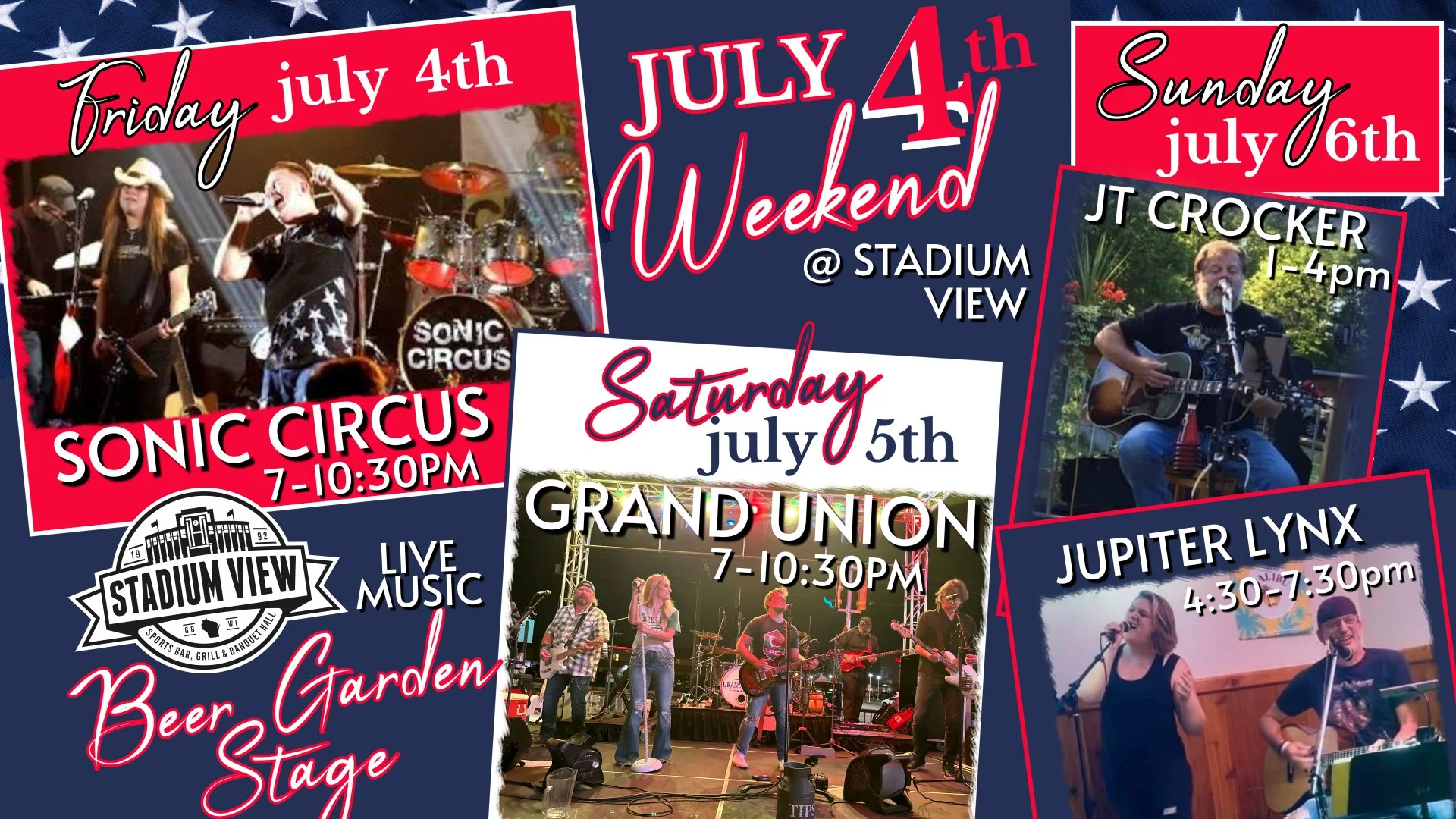 UPCOMING EVENTS — Stadium View Sports Bar & Event Halls