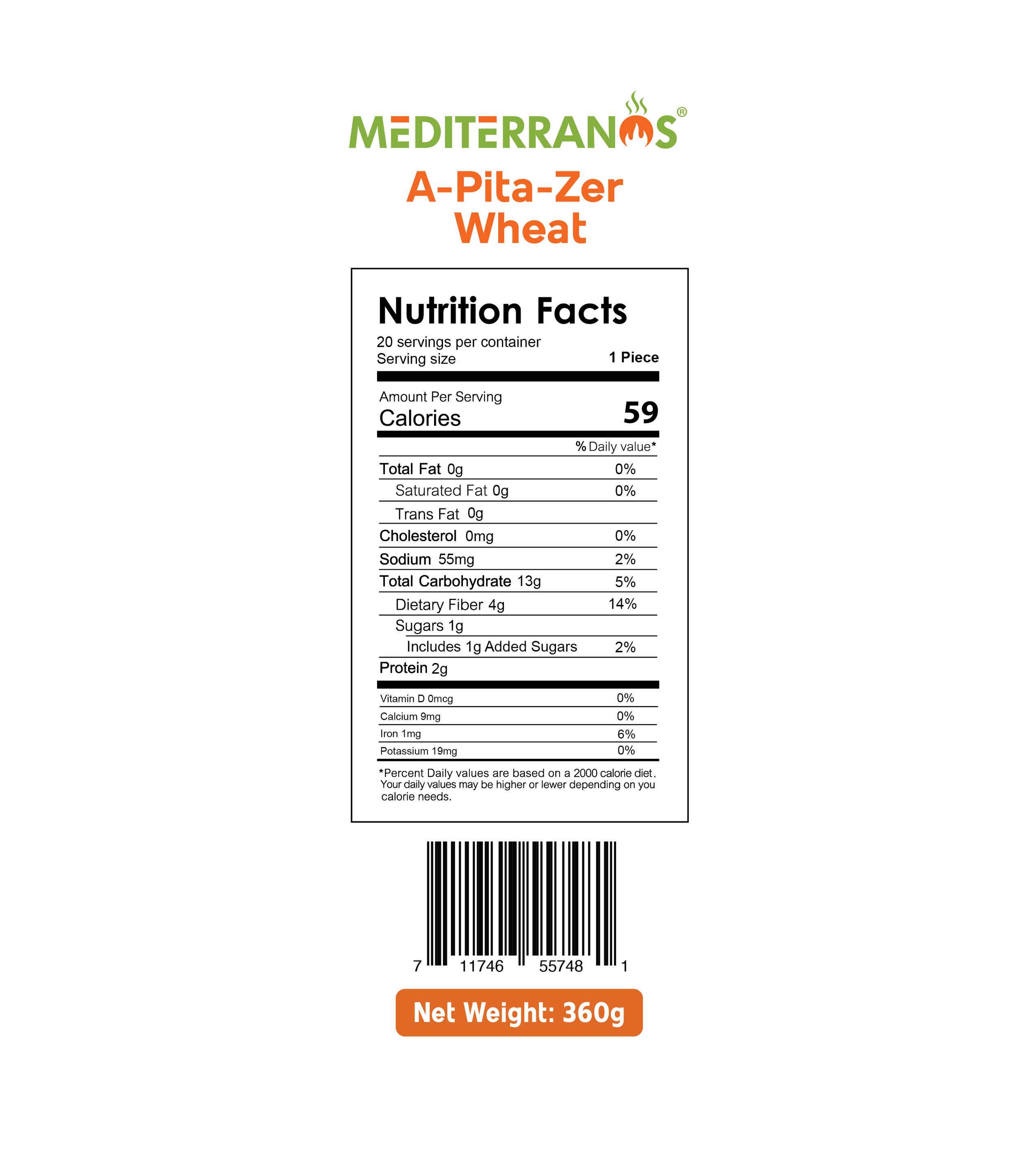 Large White Thin Pita Bread - Perfect for Sharing | Mediterranos