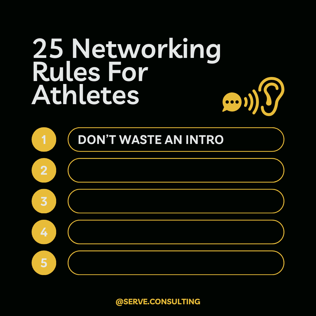 25 Networking Rules For Athletes — Serve Consulting