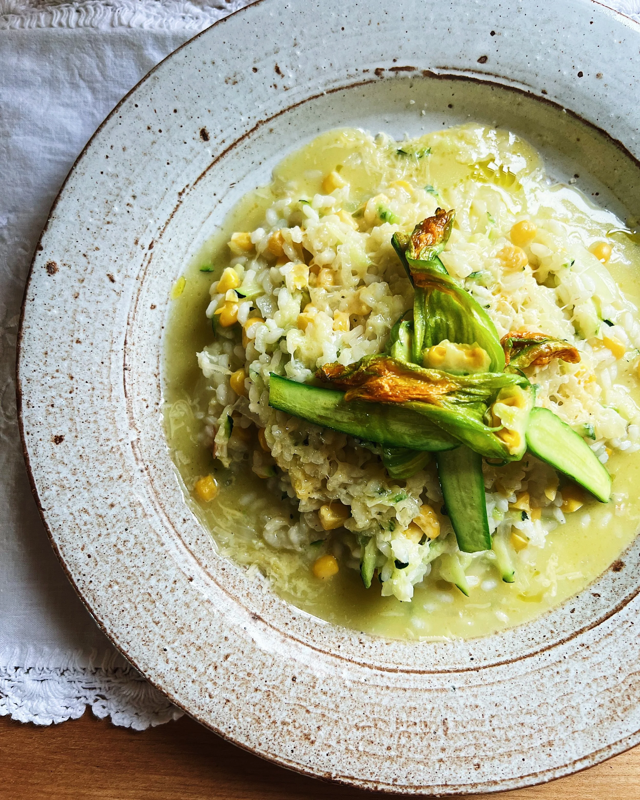 Risotto from the garden! Corn & Zucchini Risotto Recipe — ESSINGTON PARK