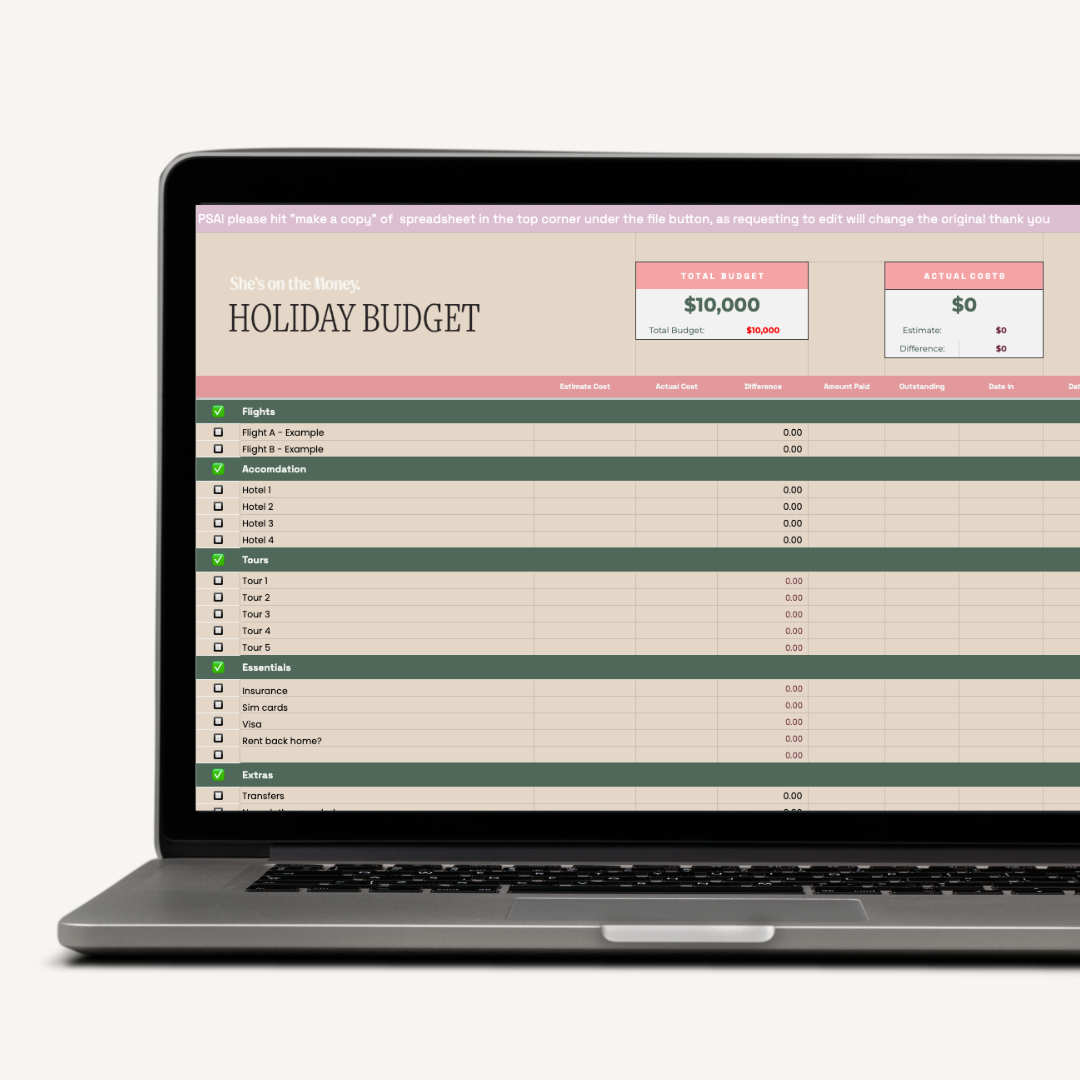 Free Budget Templates & Money Resources | She’s On The Money — She's on ...