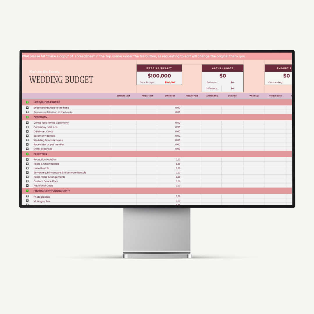 Free Budget Templates & Money Resources | She’s On The Money — She's on ...