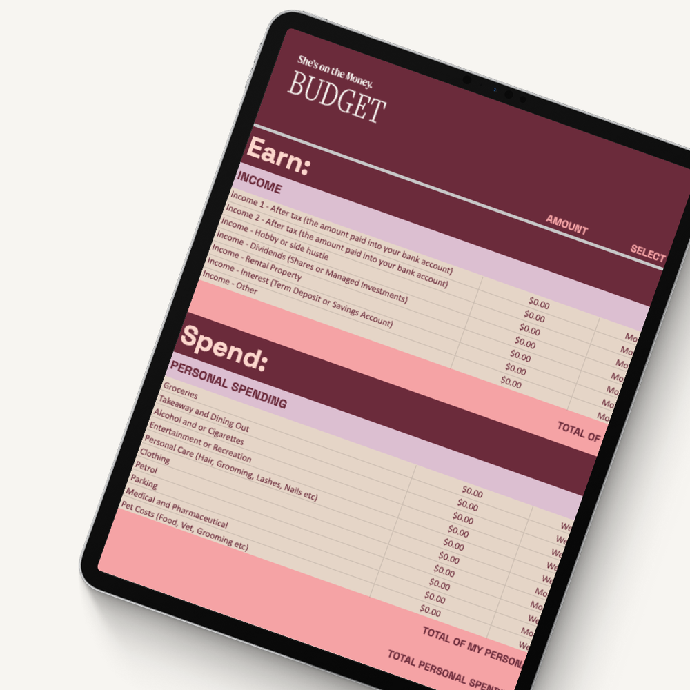 Free Budget Templates & Money Resources | She’s On The Money — She's on ...