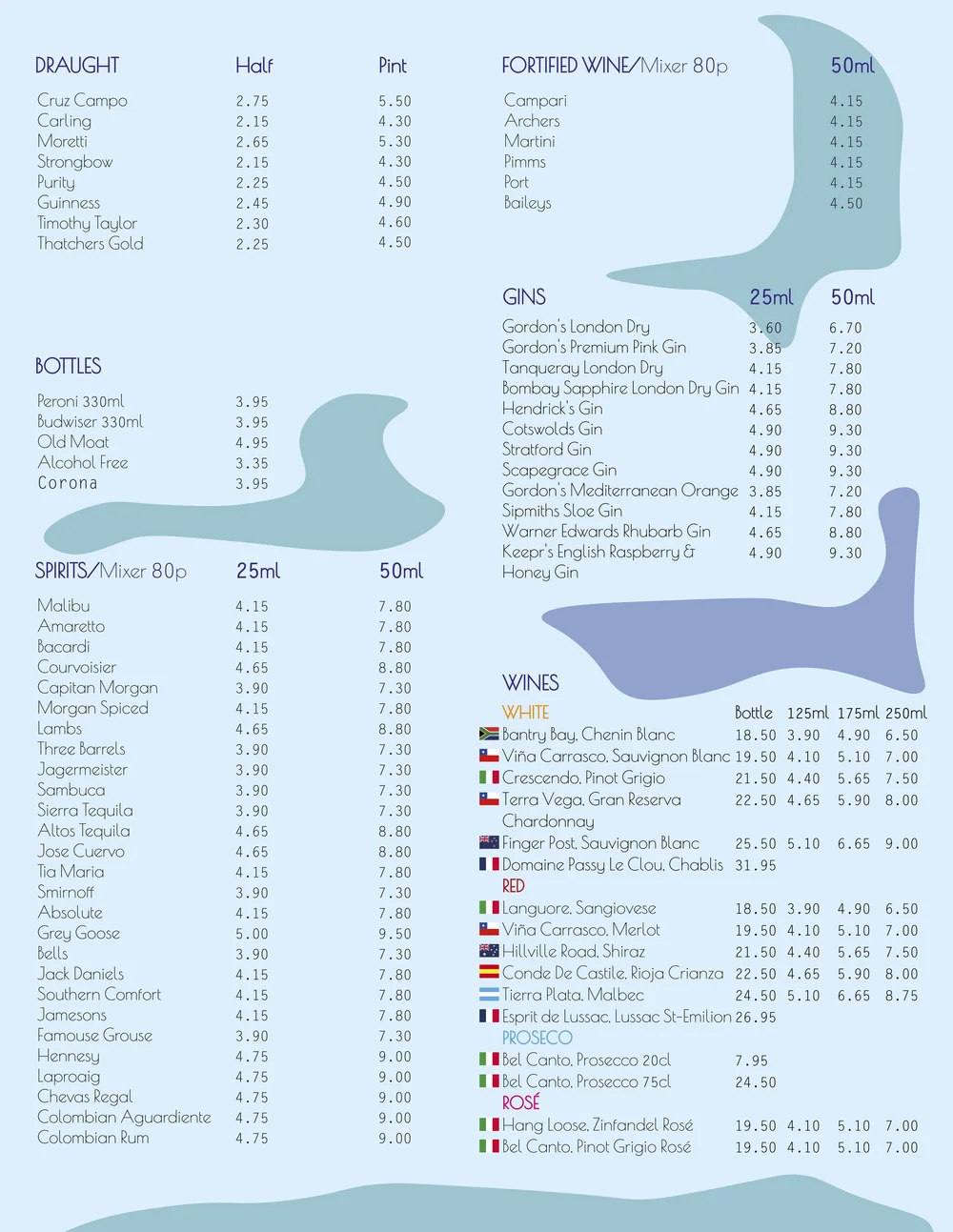Menu Rumba — Rumba Warwick