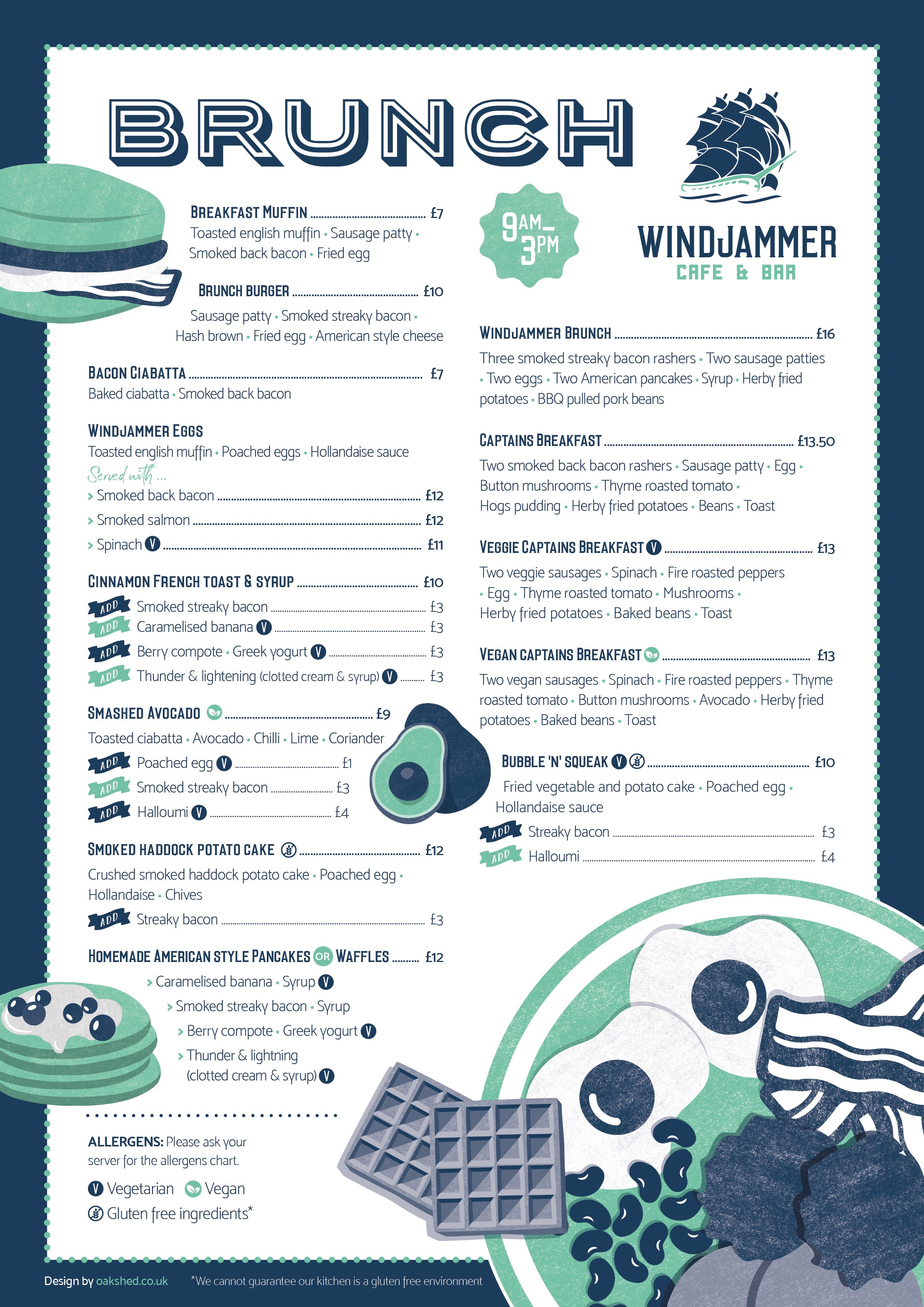 MENUS — Windjammer Café & Bar