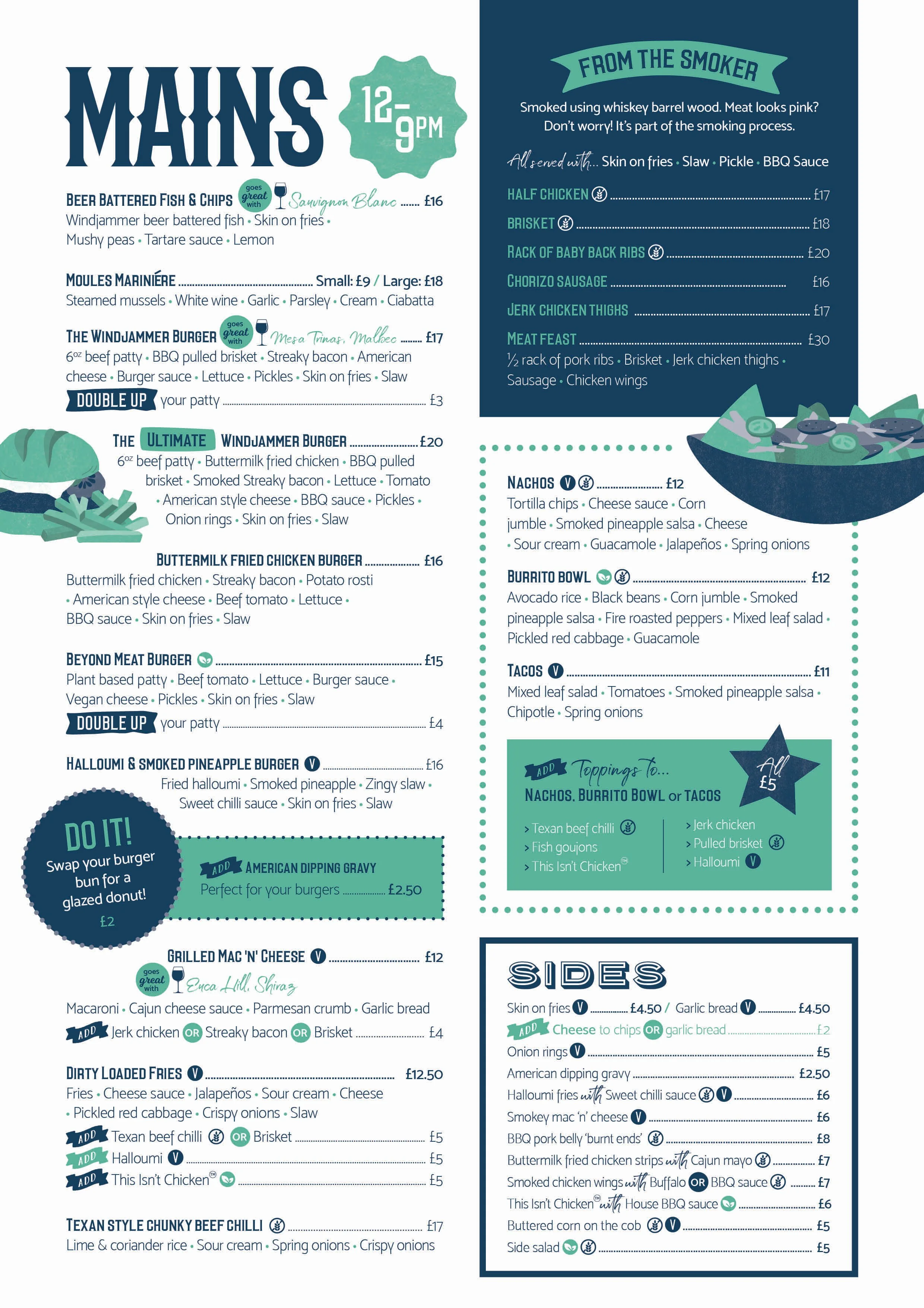 MENUS — Windjammer Café & Bar