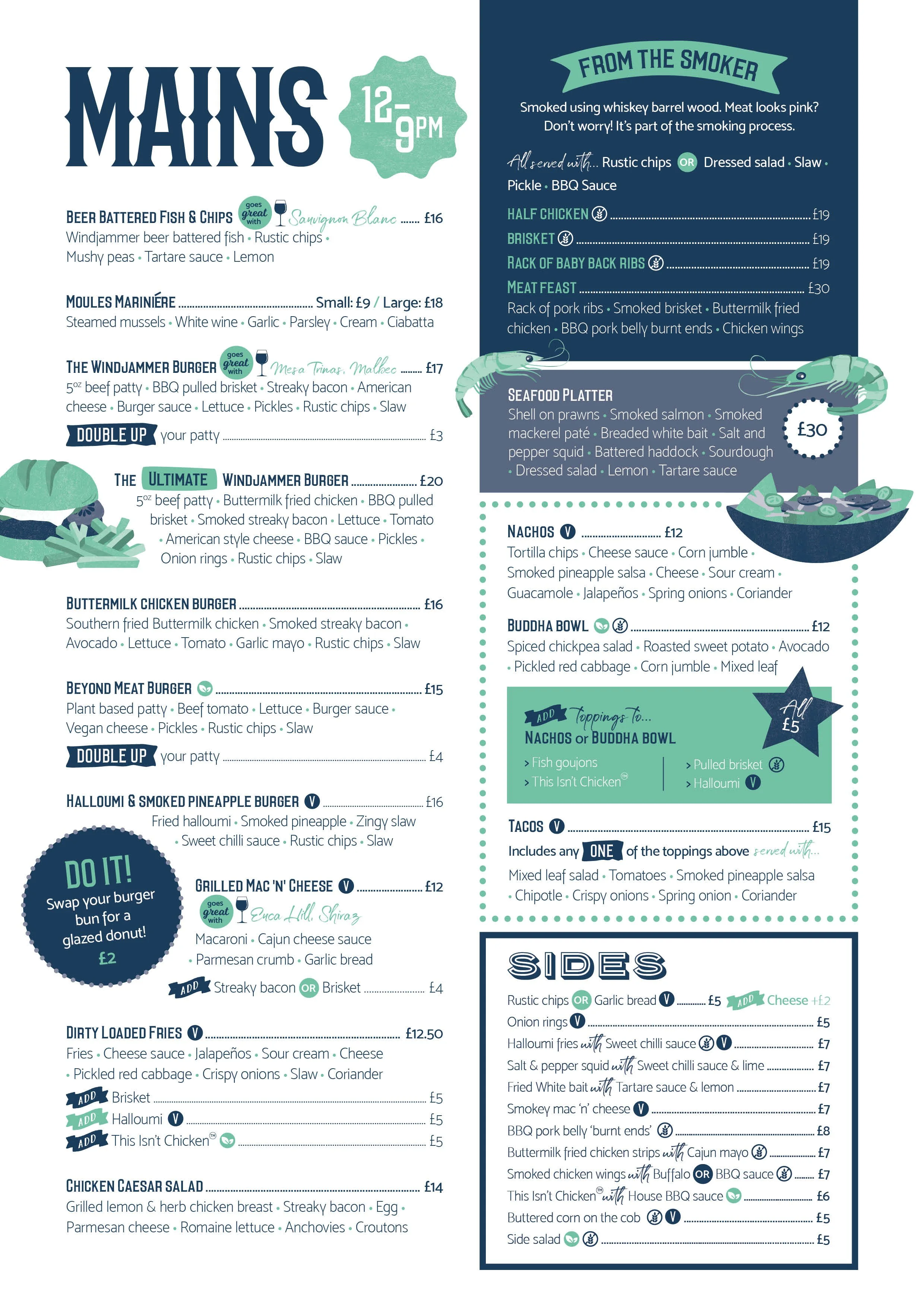 MENUS — Windjammer Café & Bar