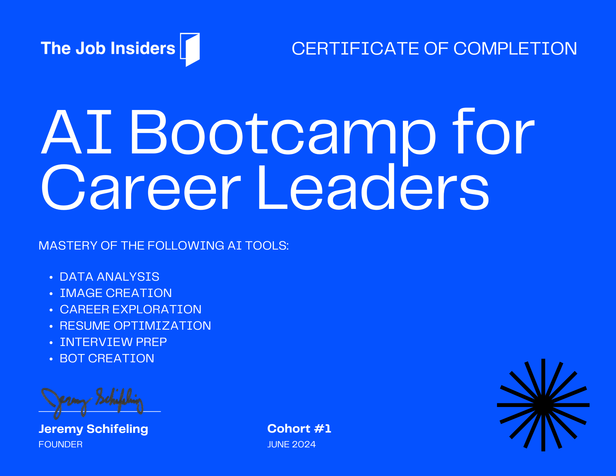 AI Bootcamp Certificate — The Job Insiders