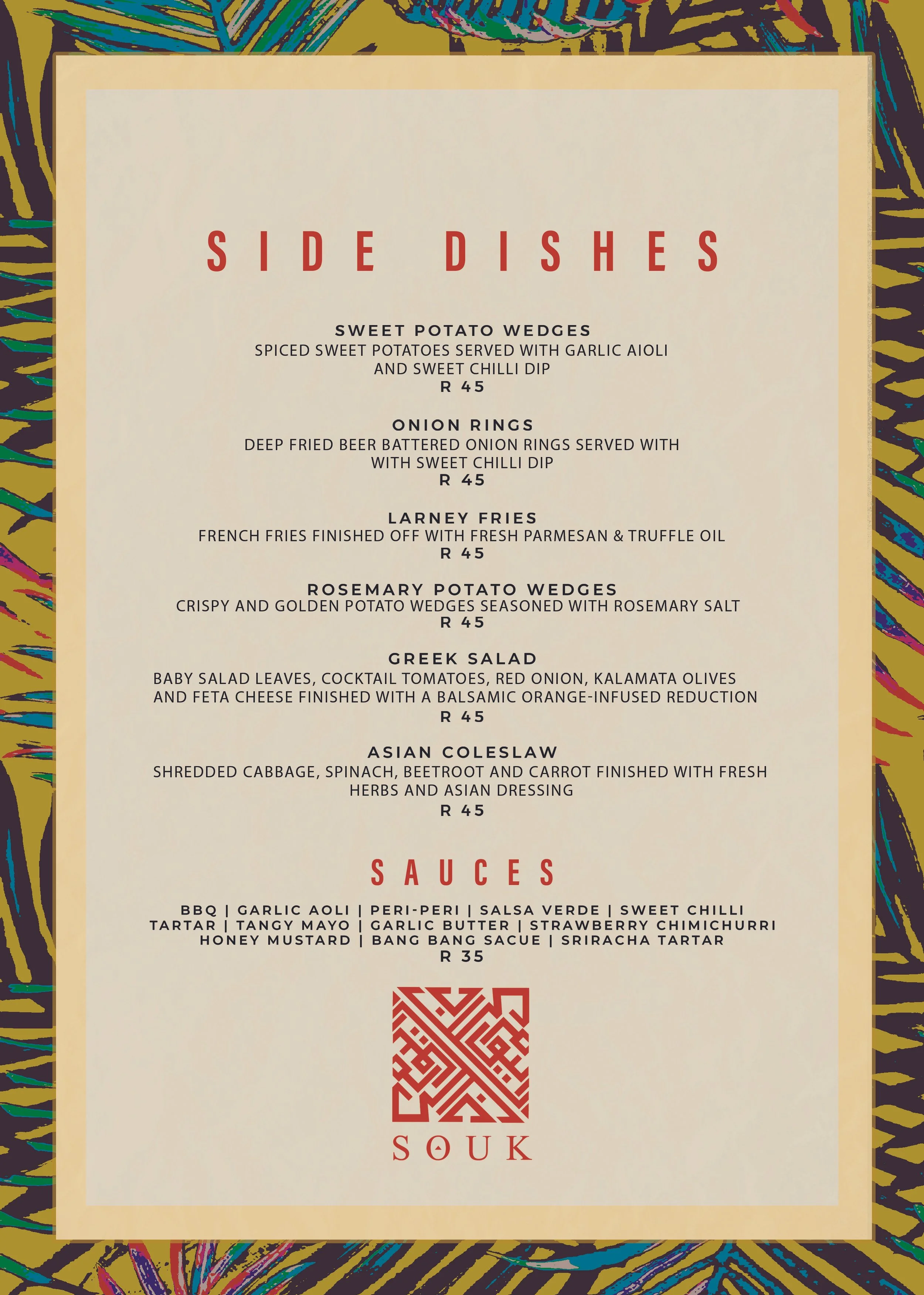 Food Menu — SOUK