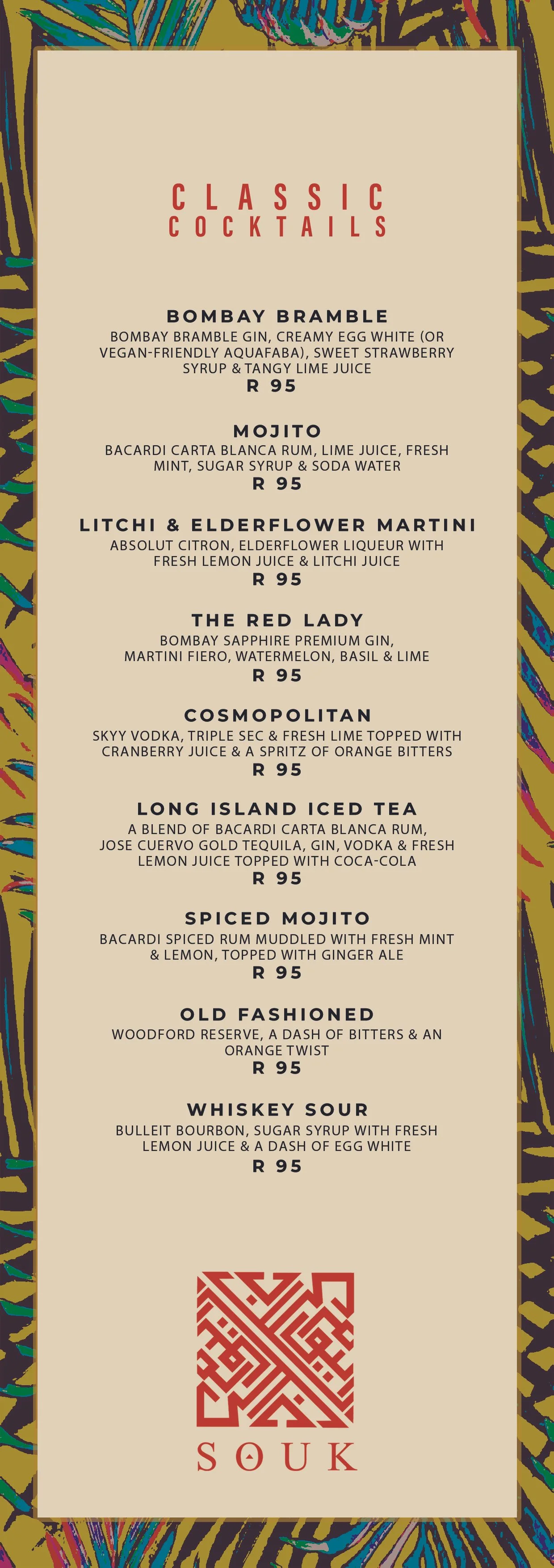 Drinks Menu — SOUK