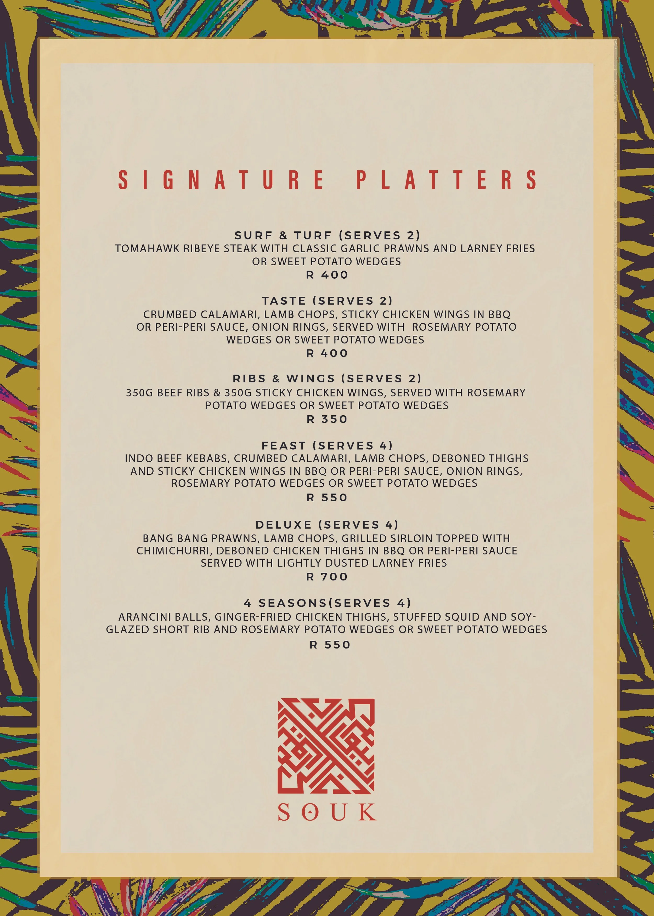 Food Menu — SOUK
