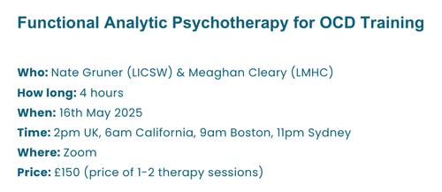 Functional Analytic Psychotherapy for OCD Training — The Integrative ...