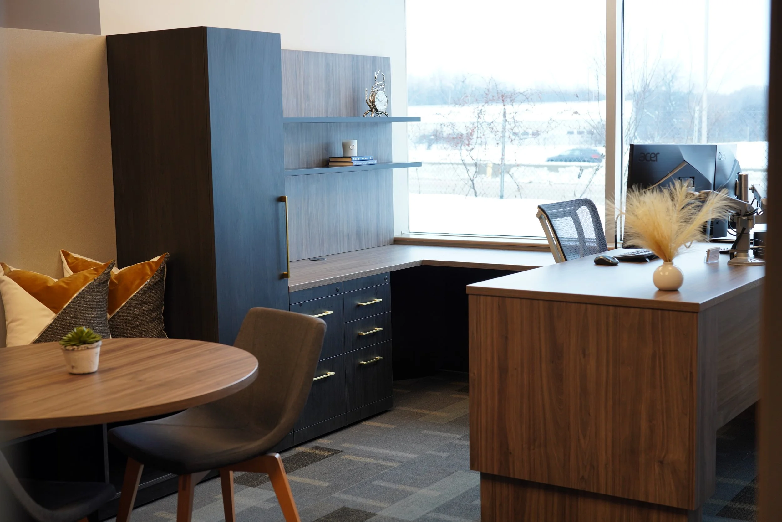 Walnut Ember Office — Rieke Interiors