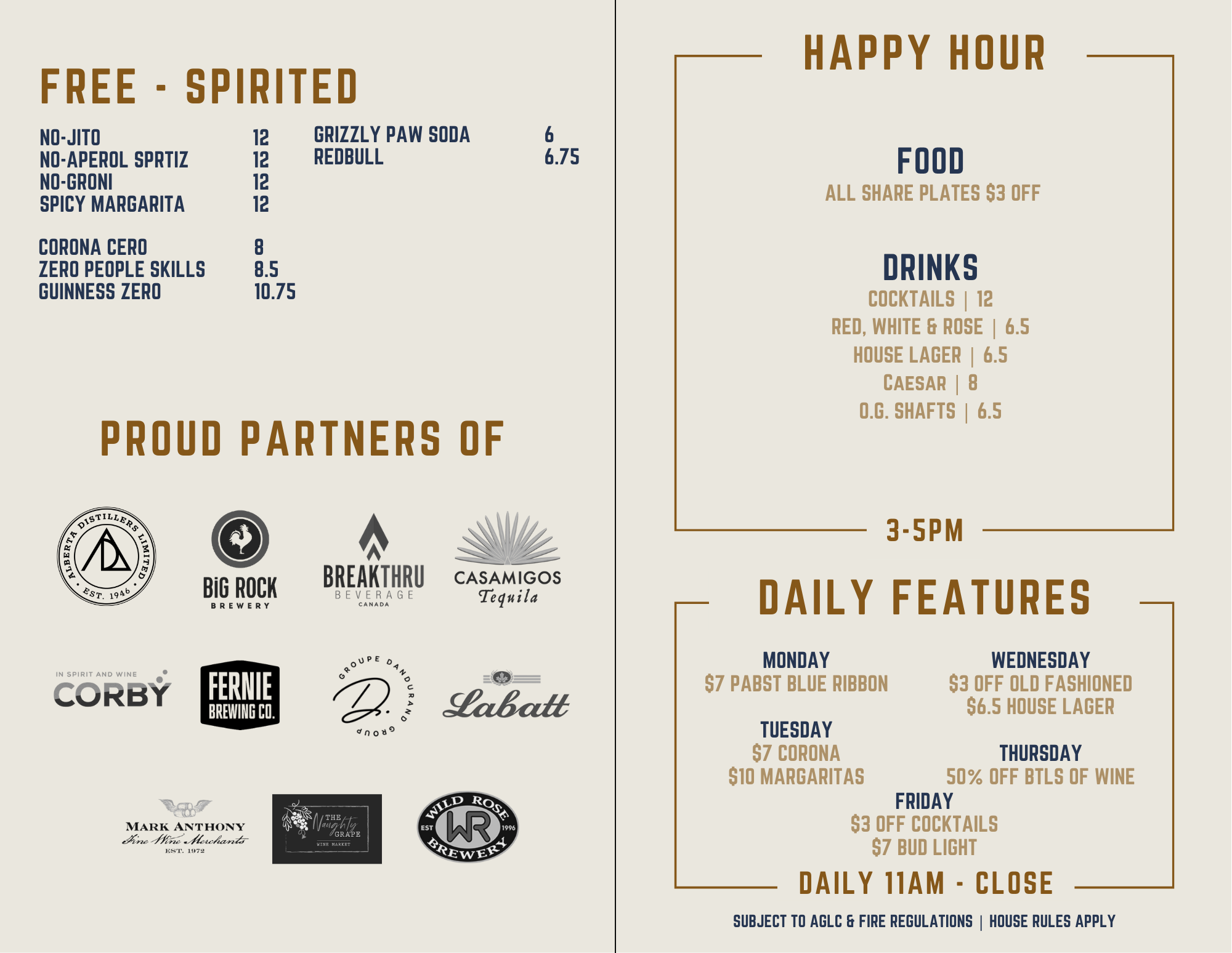 Drink Menu — Brix + Barrel