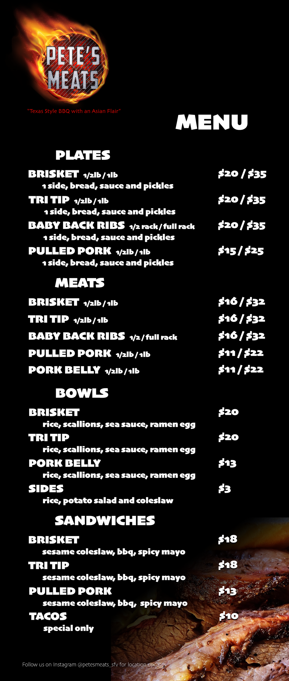 Menu — Pete's Meats SFV
