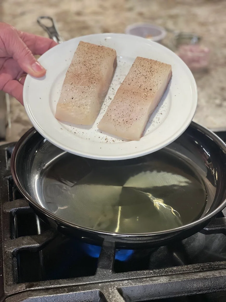 Quick Halibut in Lemon Cream and White Wine Sauce — Tastes & Treks