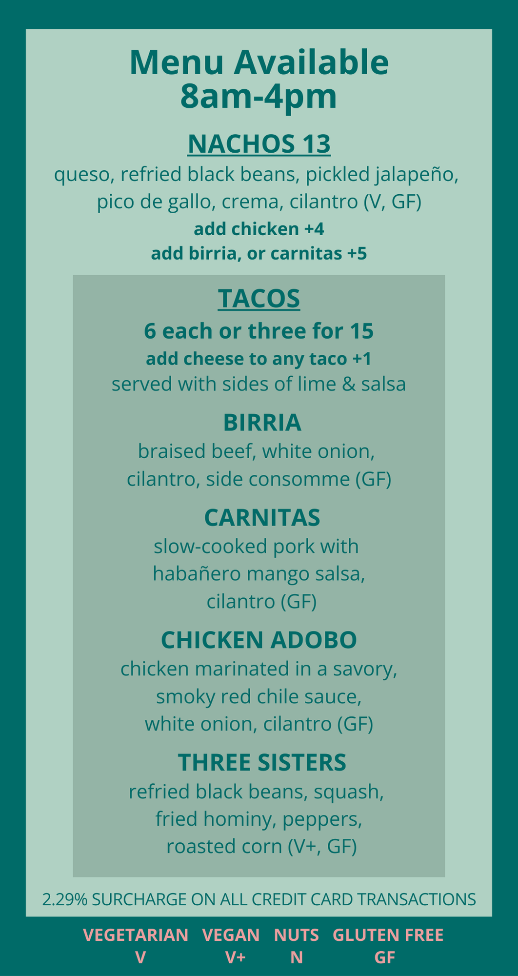 MENUS — JoJos
