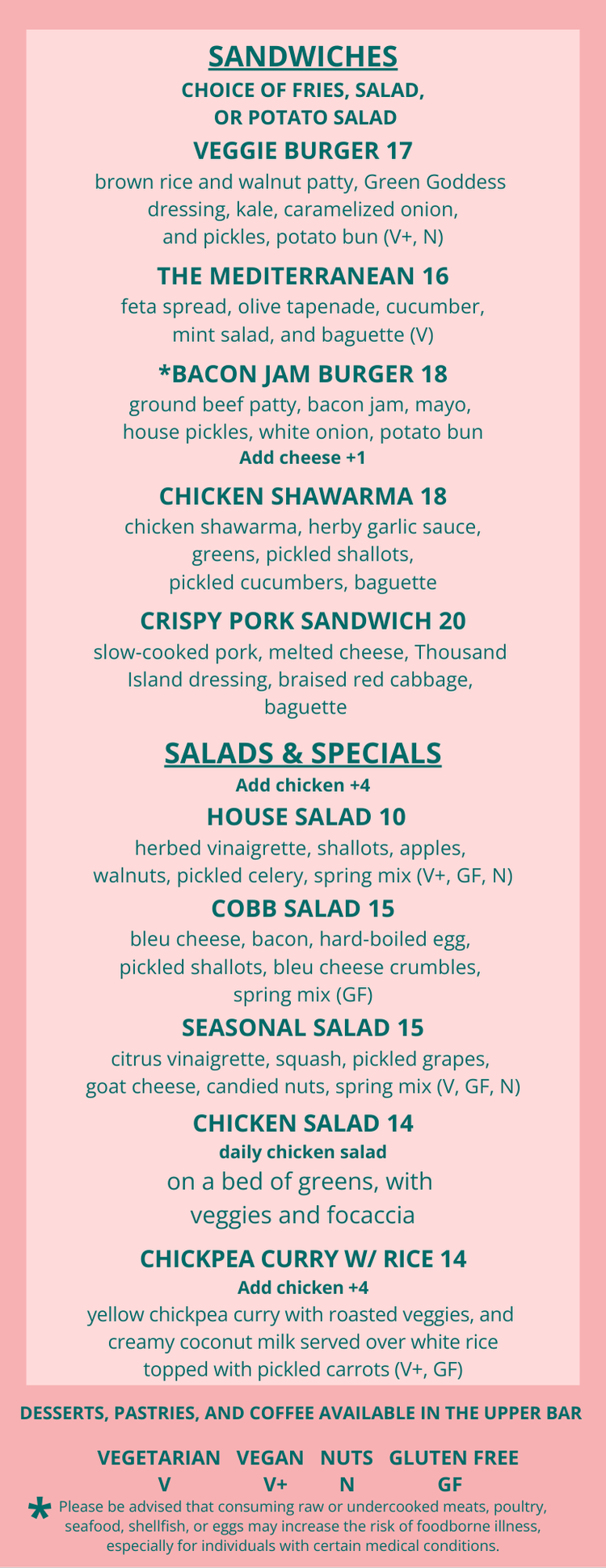 MENUS — JoJos