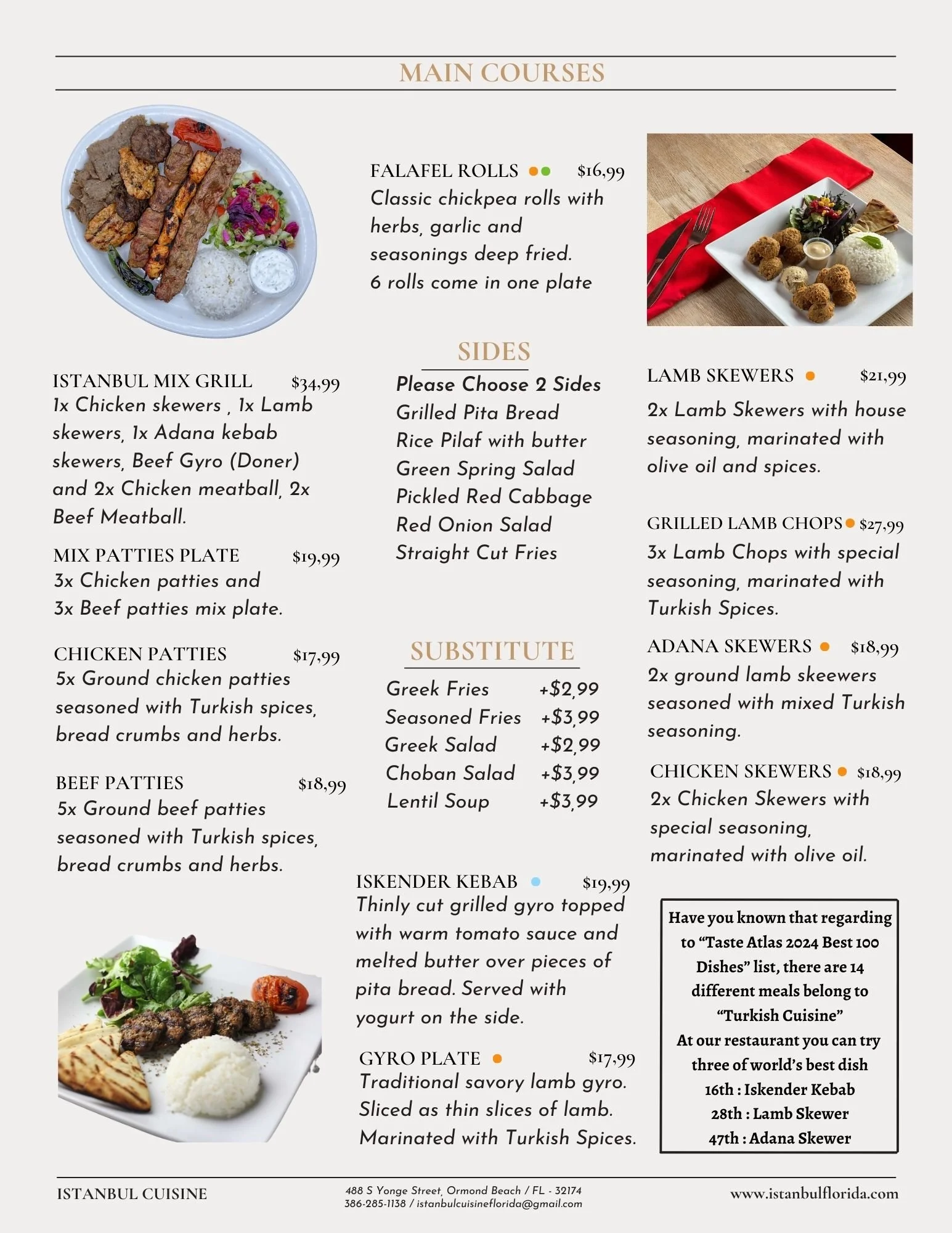 Menu — istanbul florida