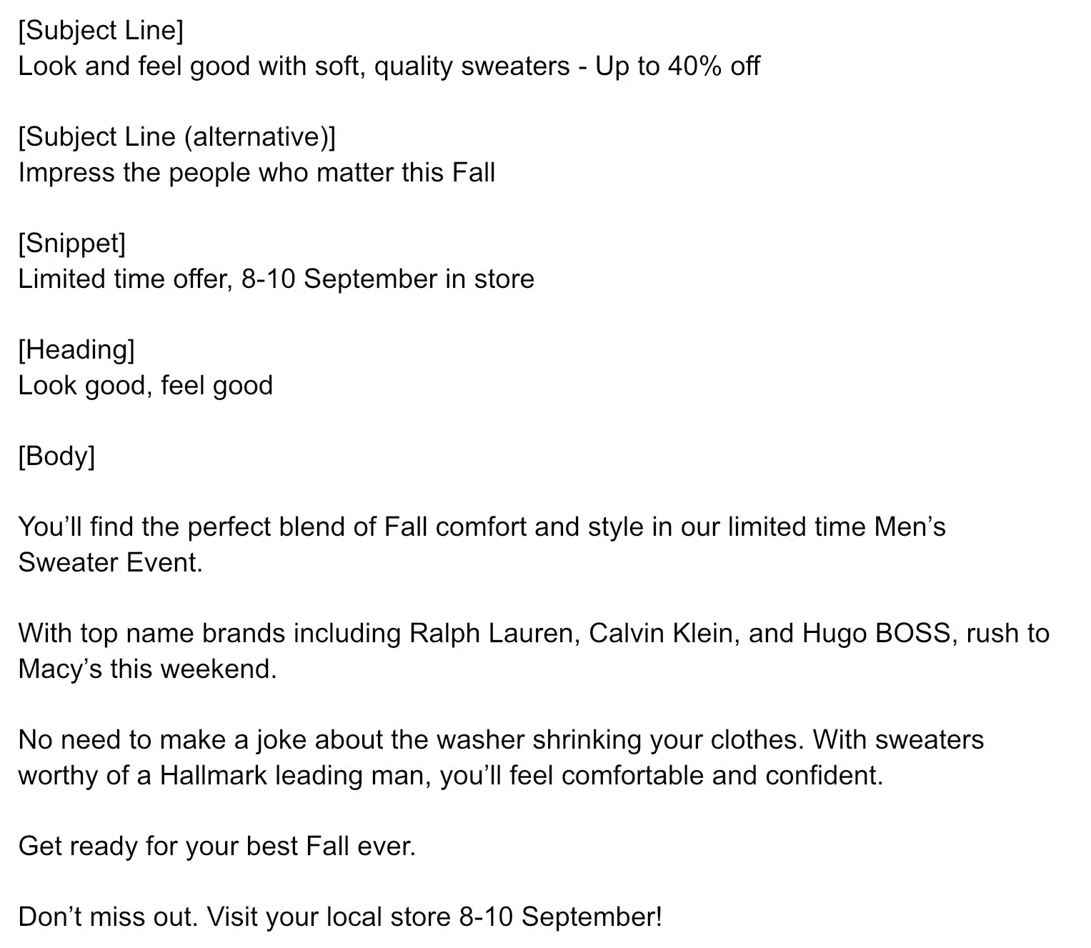 Email Portfolio — The Copy Whale