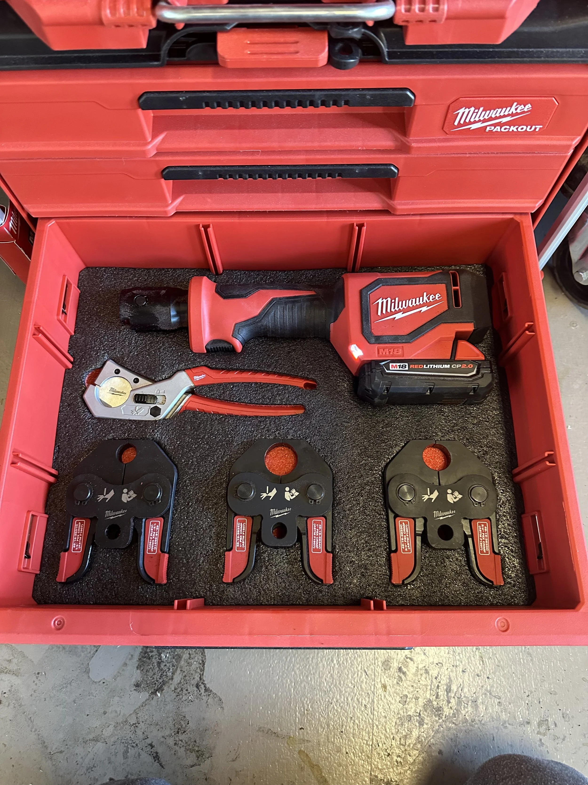 Kaizen foam insert Milwaukee packout 8435 m12 propex 2432, 2532, tool ...