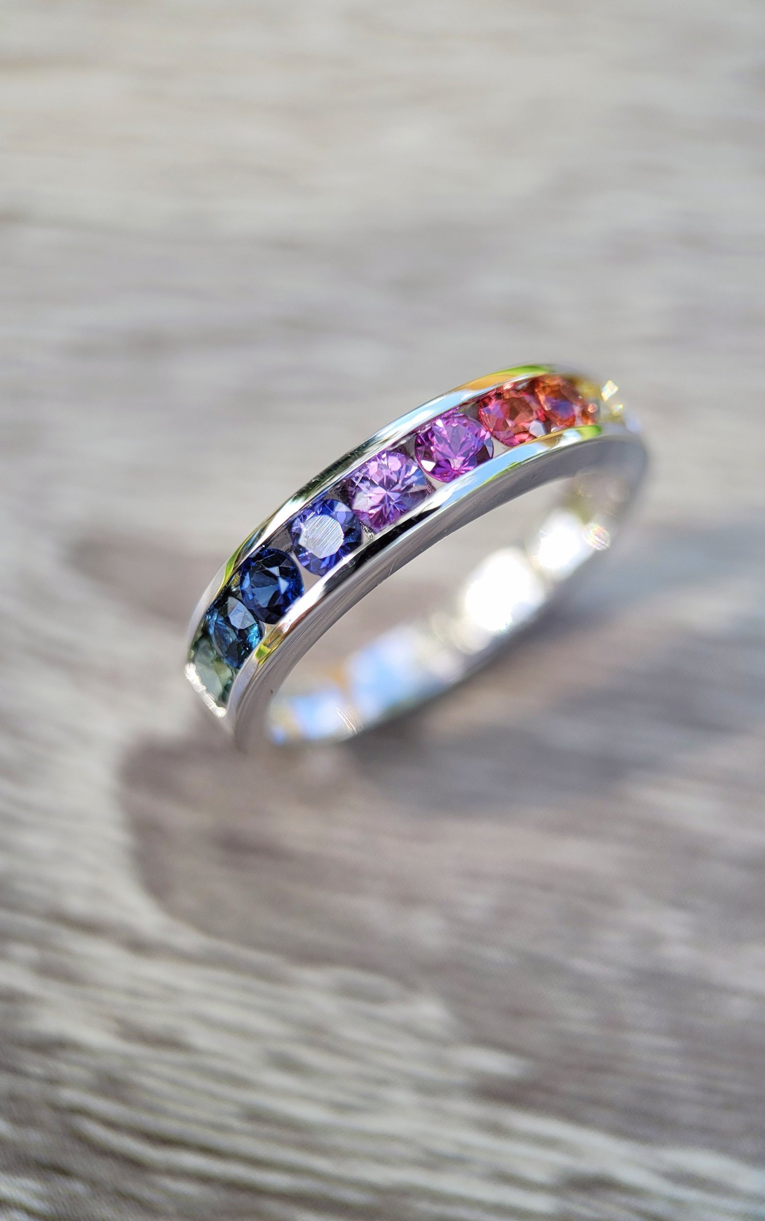 18k Blue Zircon Diamond Ring — Goldsmiths Kauai