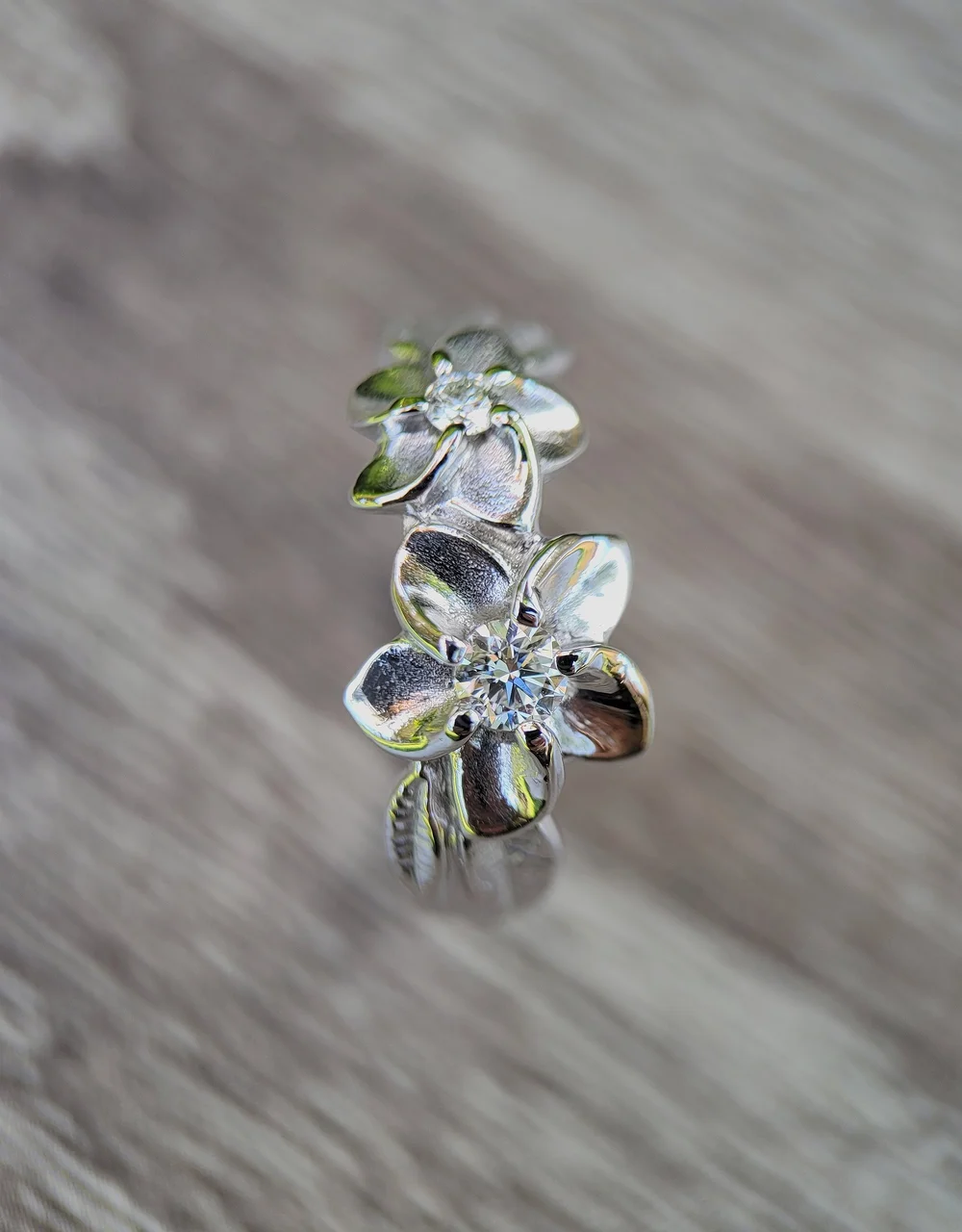 Platinum Sapphire Diamond Halo Ring — Goldsmiths Kauai