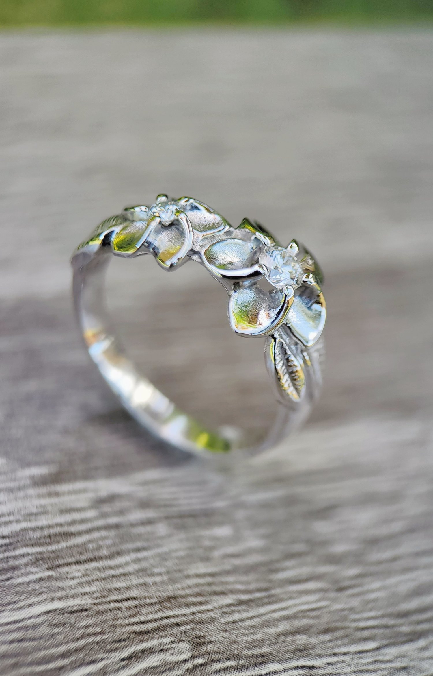 Platinum Sapphire Diamond Halo Ring — Goldsmiths Kauai