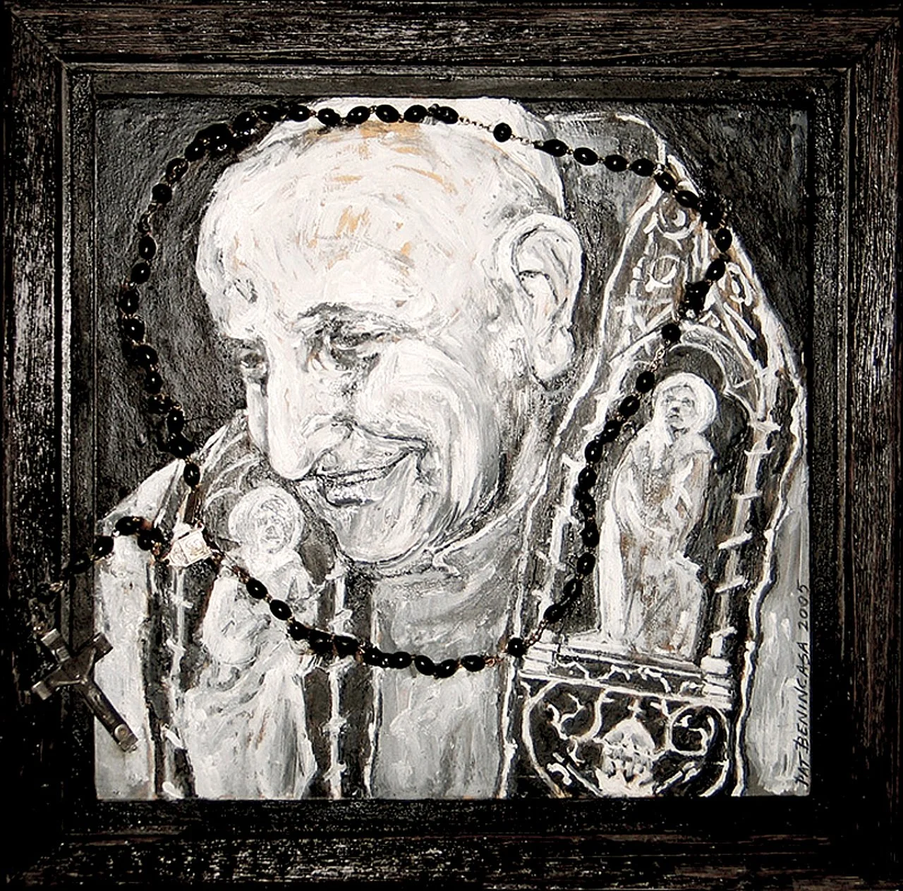 Portrait of Pope John XXIII with 1960's Blessed Rosary - Original ...
