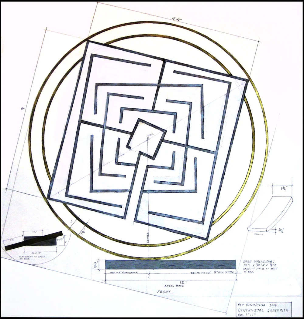 Centripetal Labyrinth Drawing — Pat Benincasa Art