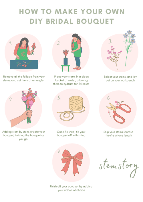 How To Make A DIY Wedding Bouquet (With Video) | Stem Story