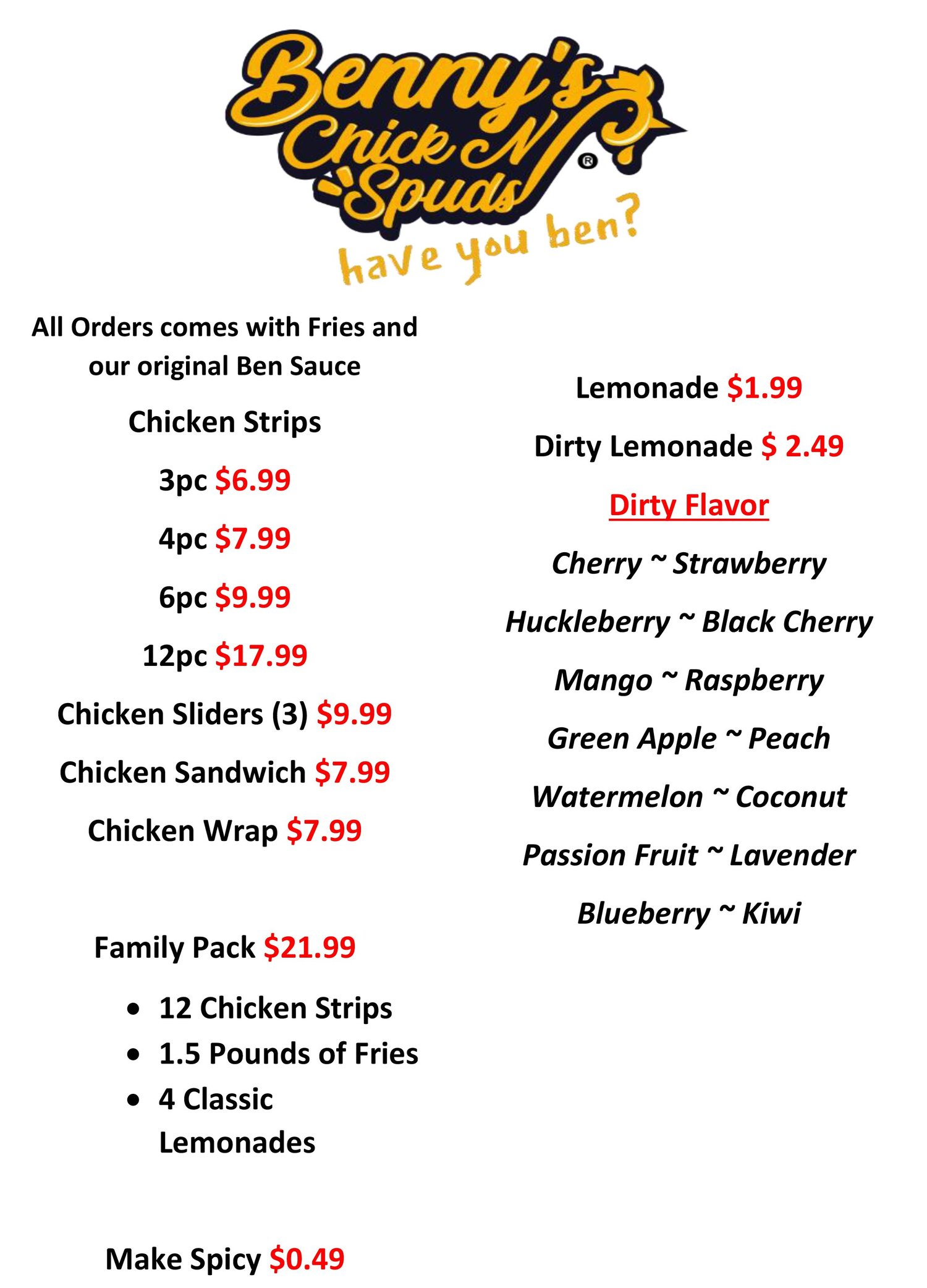 Benny's Chick N Spuds