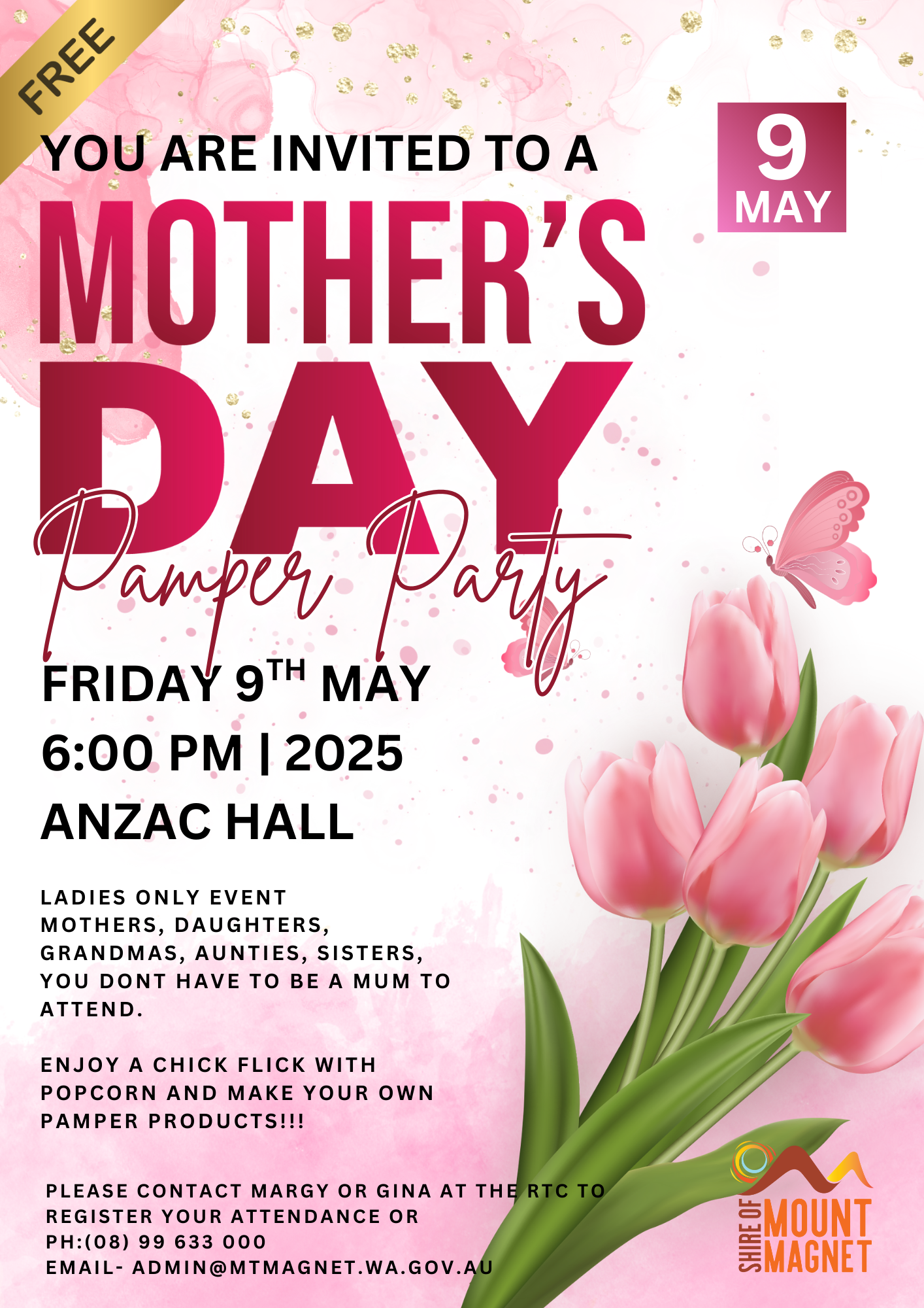 Mothers Day Pamper Party — Shire of Mount Magnet