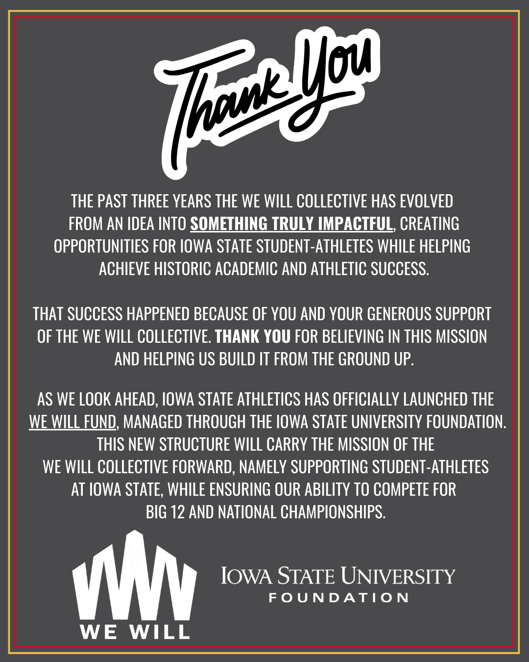 We Will Collective | Supporting ISU Student Athletes