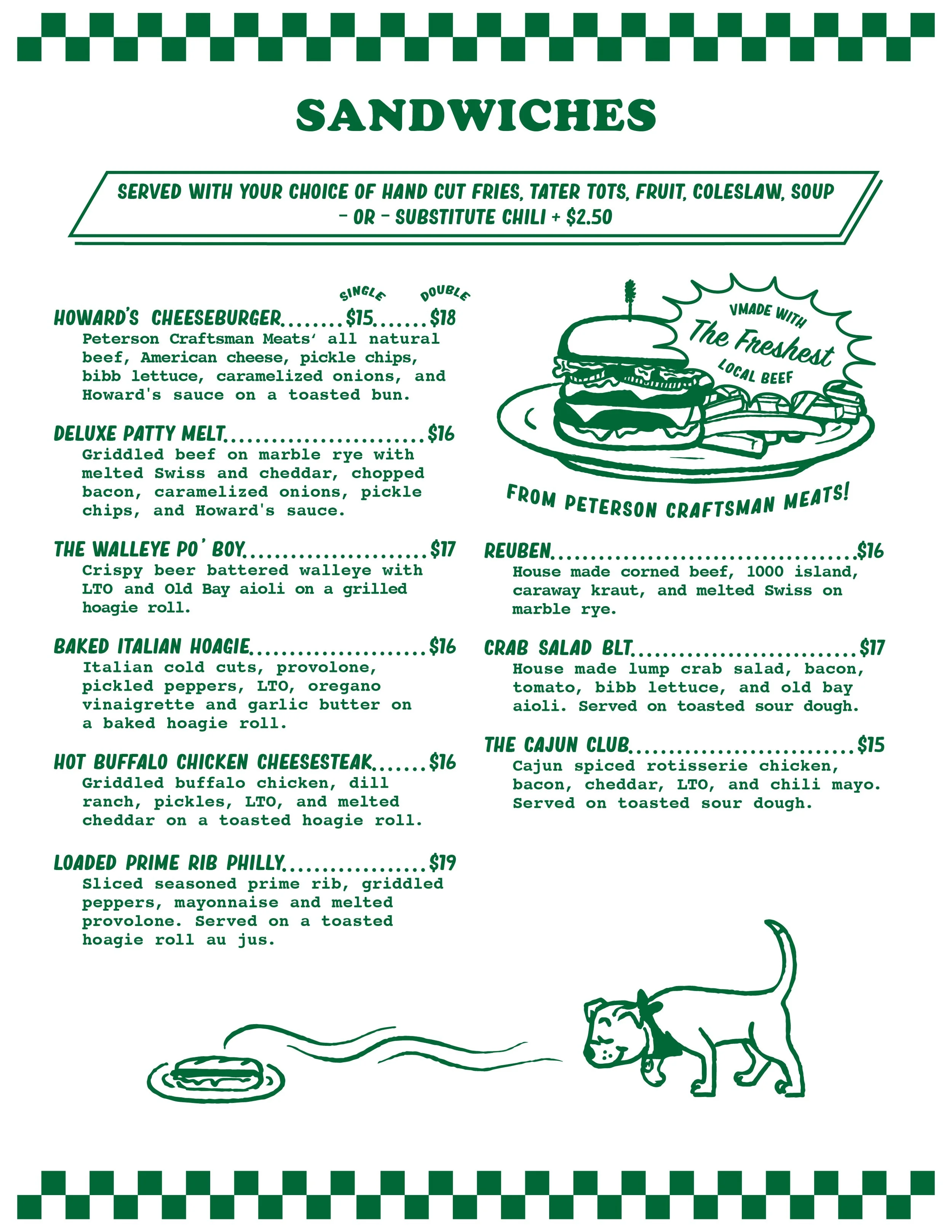 Lunch and Dinner Menu — Howard's Bar