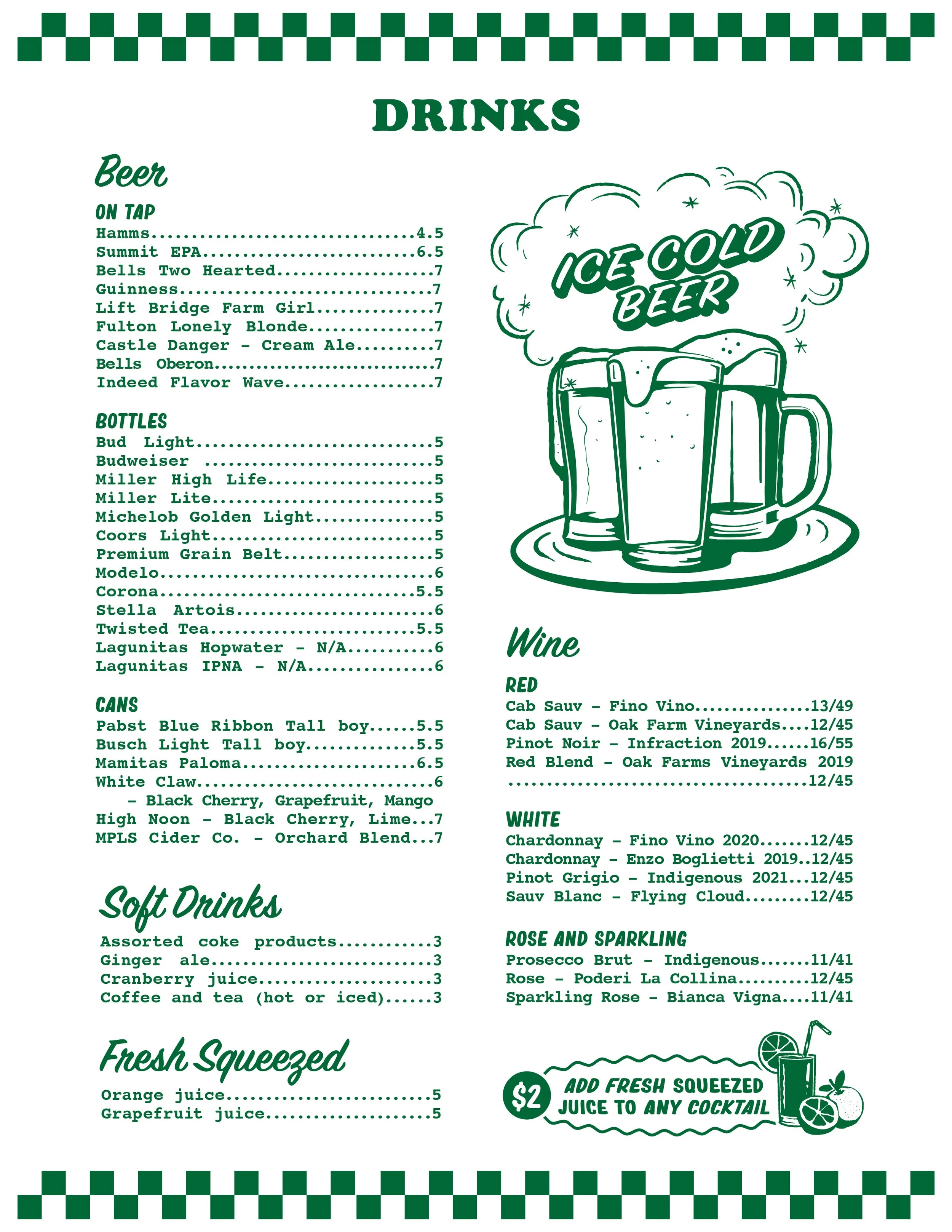 Lunch and Dinner Menu — Howard's Bar