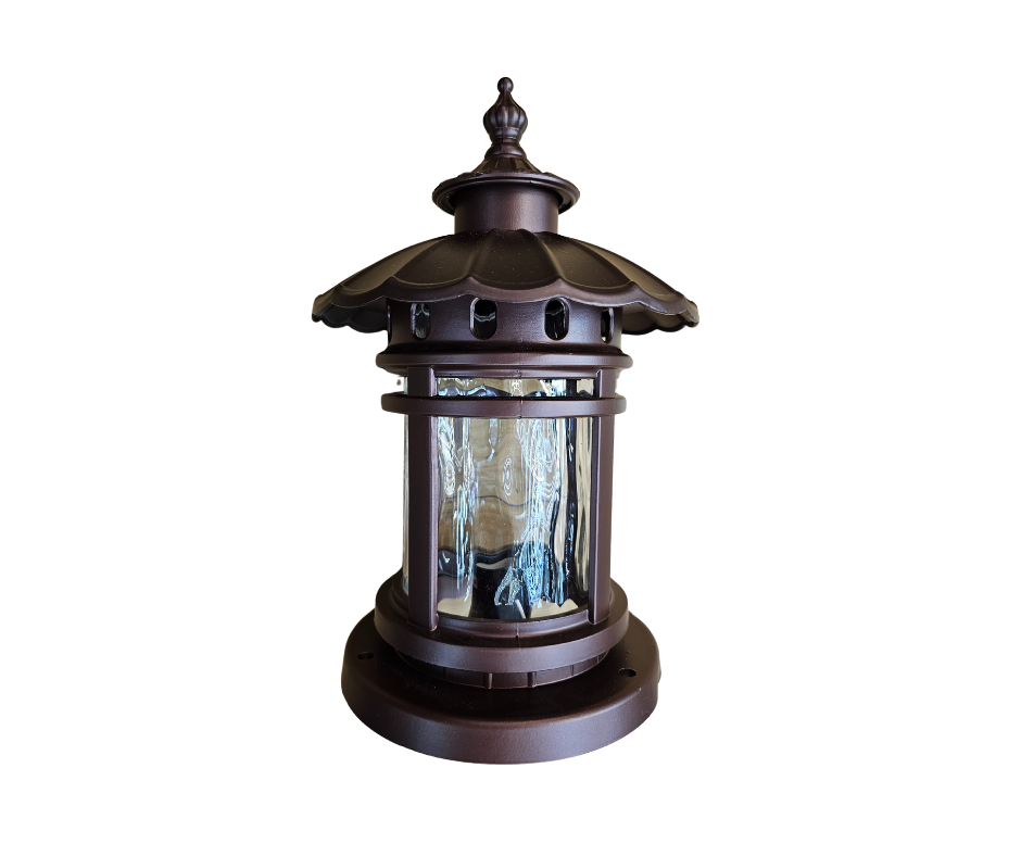 Coffee Textured Glass Post — Lighting Paradise Trinidad