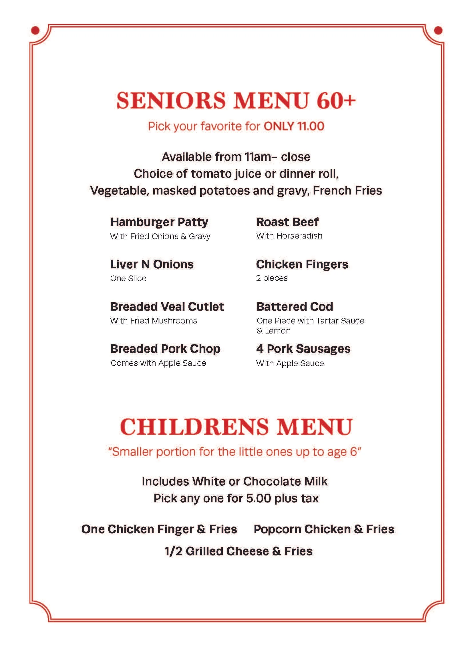 Food — Spruce Woods Inn