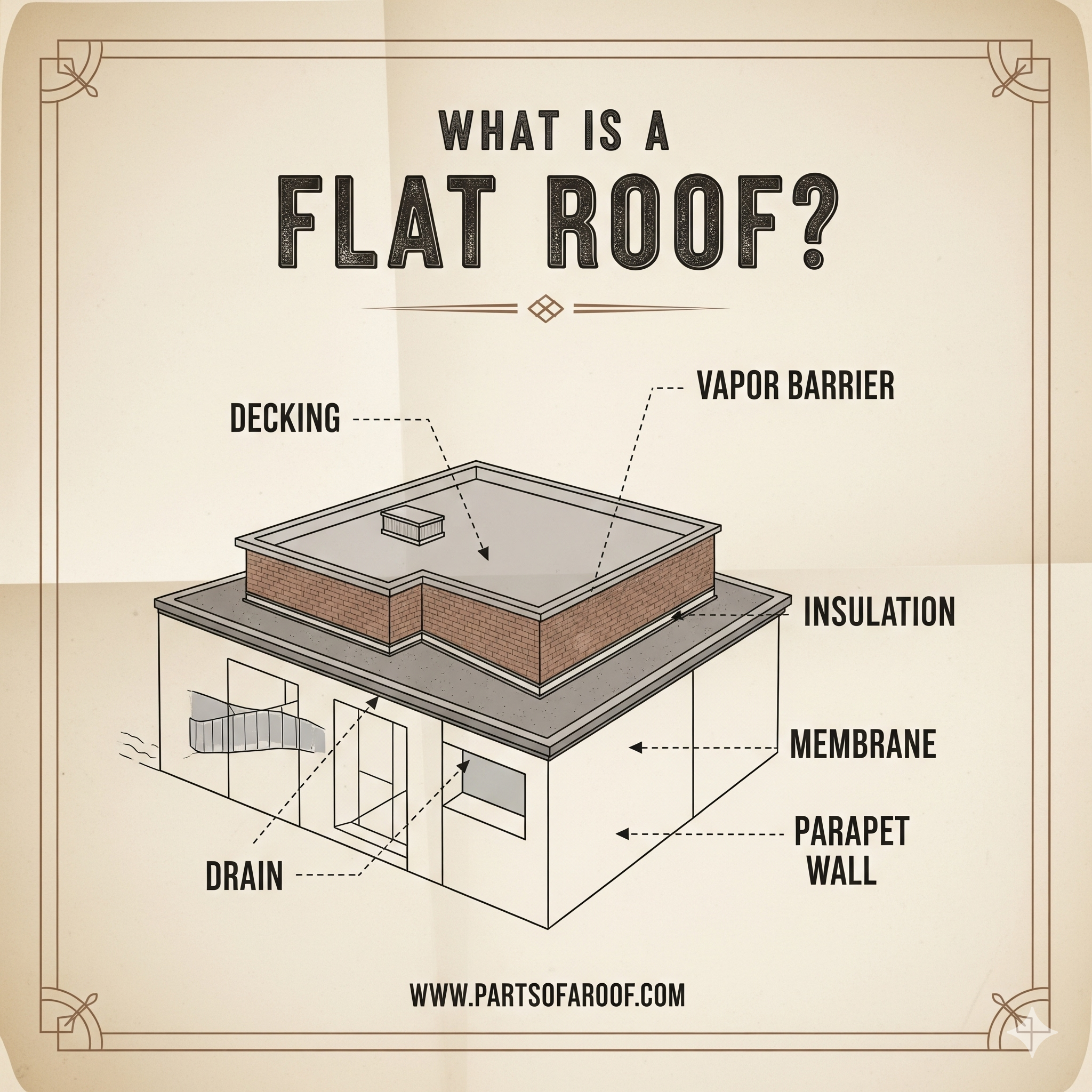 What Is a Flat Roof ? — PARTS OF A ROOF