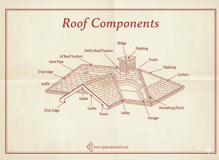 The Parts of a roof: Roofing diagrams, components, elements, pieces ...
