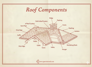 The Parts of a roof: Roofing diagrams, components, elements, pieces ...