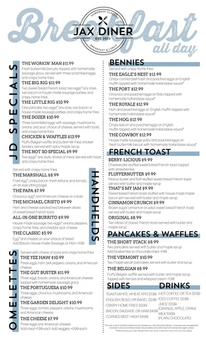 Menus — JAX DINER