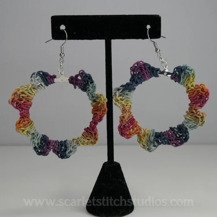 Crochet Hoop Earrings- Hemptique Collab — Scarlet Stitch Studios